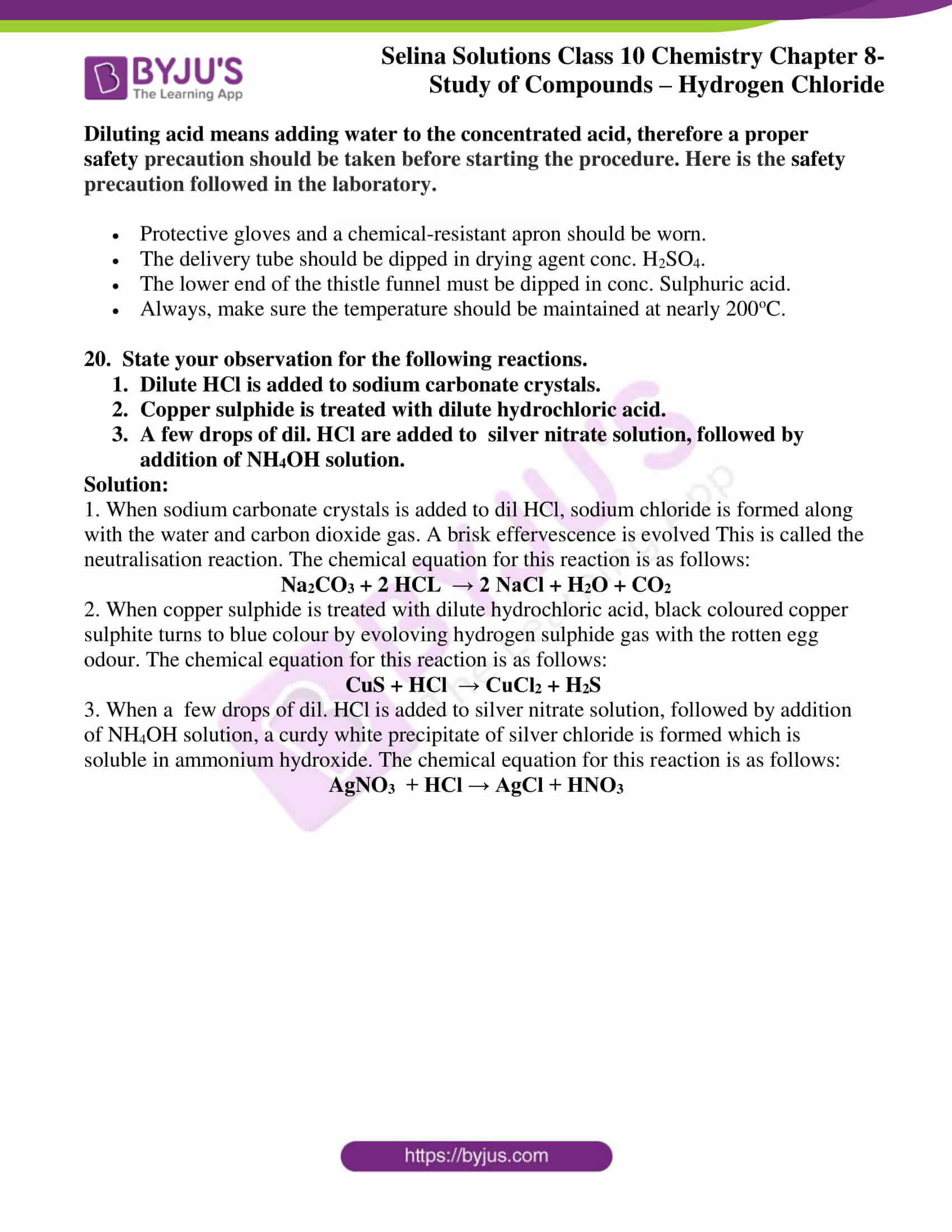 Selina Solutions Class 10 Concise Chemistry Chapter 8 Study Of Selina Solutions Class 10 Concise Chemistry Chapter 8 Study Of