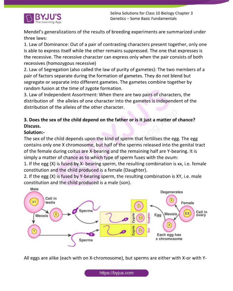 Selina Solutions Concise Biology Class 10 Chapter 3 Genetics Some Selina Solutions Concise Biology Class 10 Chapter 3 Genetics Some