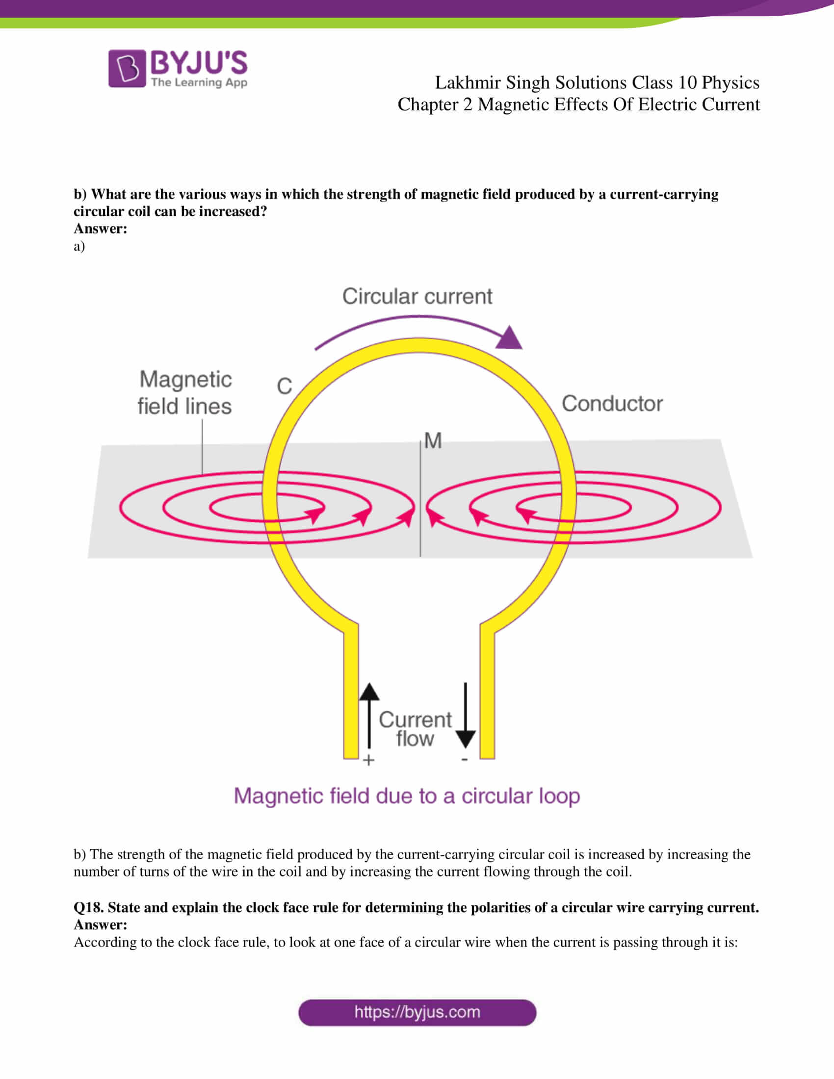 Lakhmir Singh Physics Class 10 Solutions For Chapter 2 Magnetic Effects ...