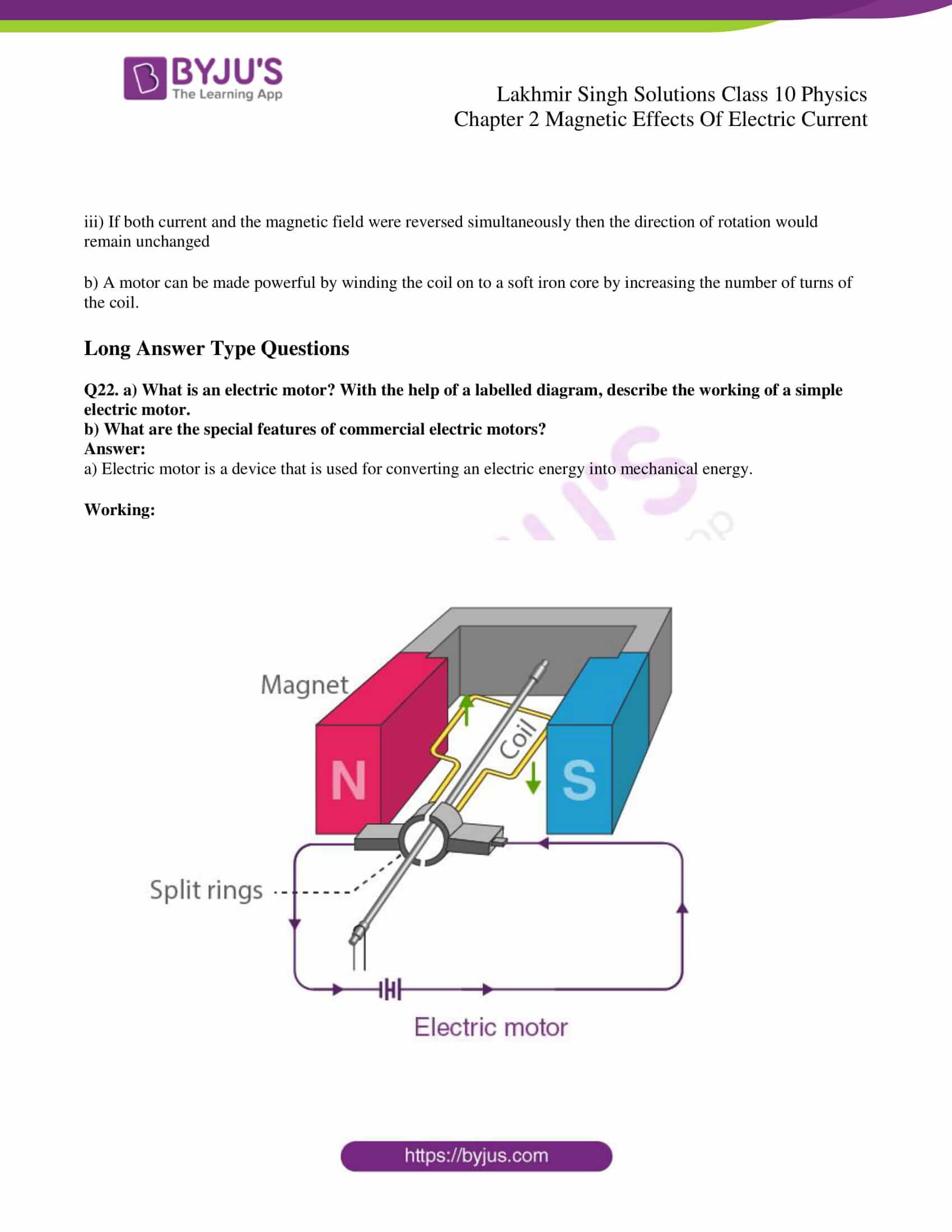 Lakhmir Singh Physics Class 10 Solutions For Chapter 2 Magnetic Effects ...