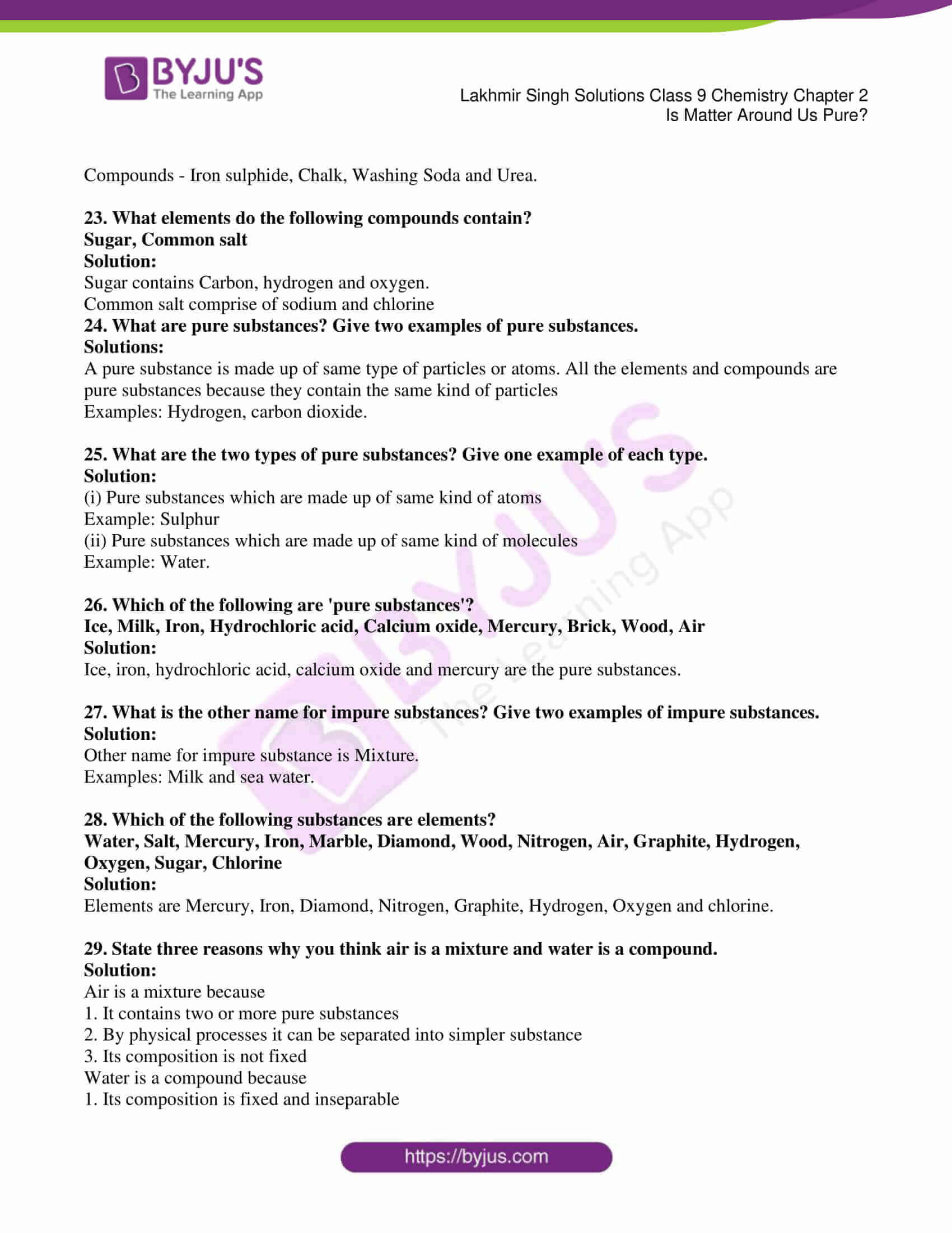 Lakhmir Singh Chemistry Class 9 Solutions For Chapter 2 Is Matter Lakhmir Singh Chemistry Class 9 Solutions For Chapter 2 Is Matter