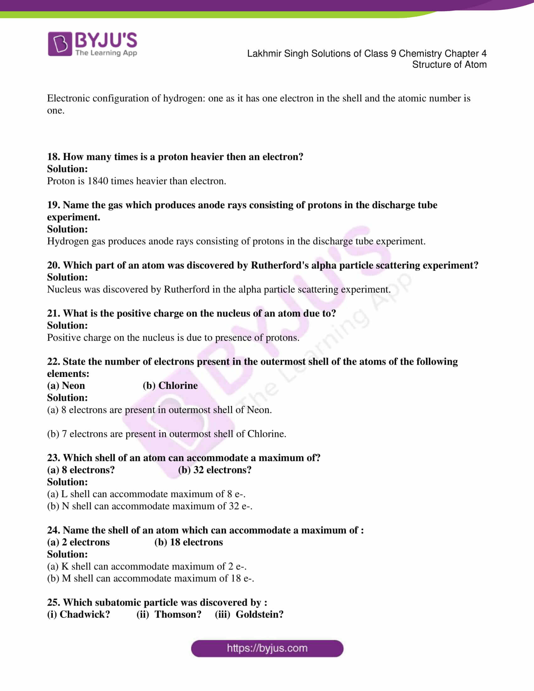 Lakhmir Singh Chemistry Class 9 Solutions For Chapter 4 Structure Of Lakhmir Singh Chemistry Class 9 Solutions For Chapter 4 Structure Of
