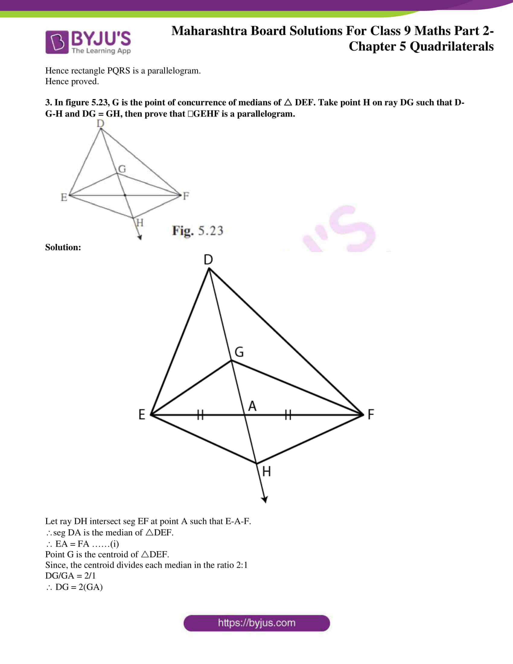 MSBSHSE Solutions For Class 9 Maths Part 2 Chapter 5 Quadrilaterals MSBSHSE Solutions For Class 9 Maths Part 2 Chapter 5 Quadrilaterals