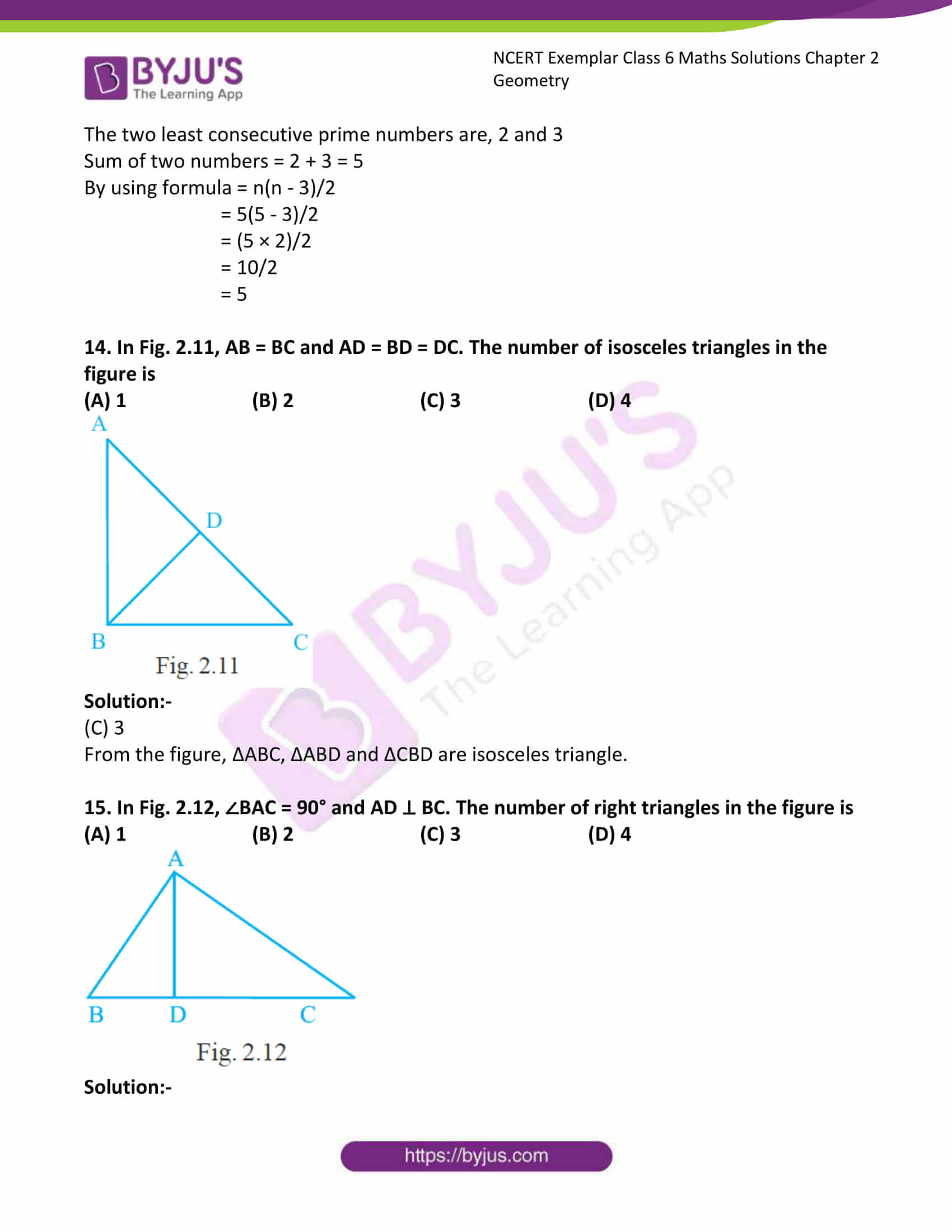 NCERT Exemplar Solutions for Class 6 Maths Chapter 2 Geometry access ...