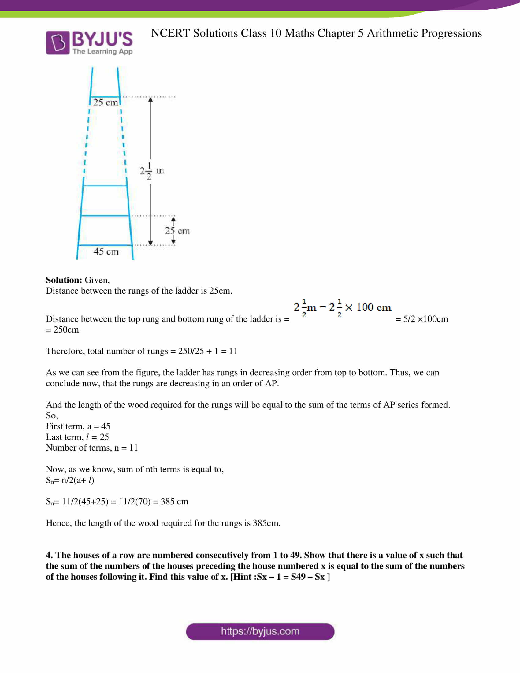NCERT Solutions Class 10 Maths Chapter 5 Arithmetic Progressions ...