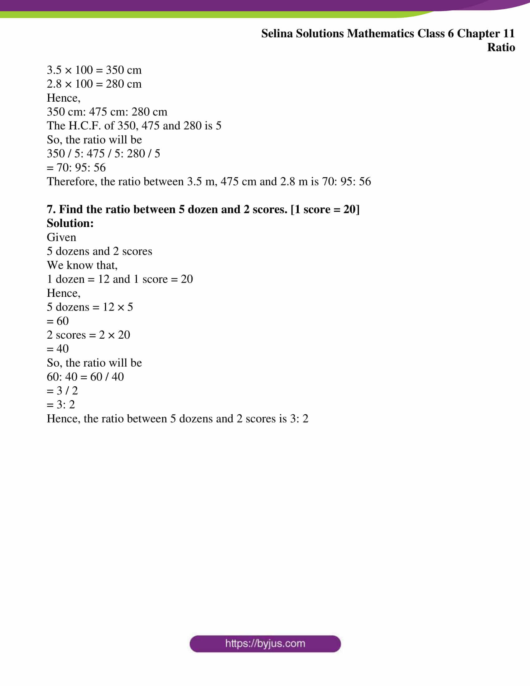 Selina Solutions Concise Mathematics Class 6 Chapter 11 Ratio Exercise ...