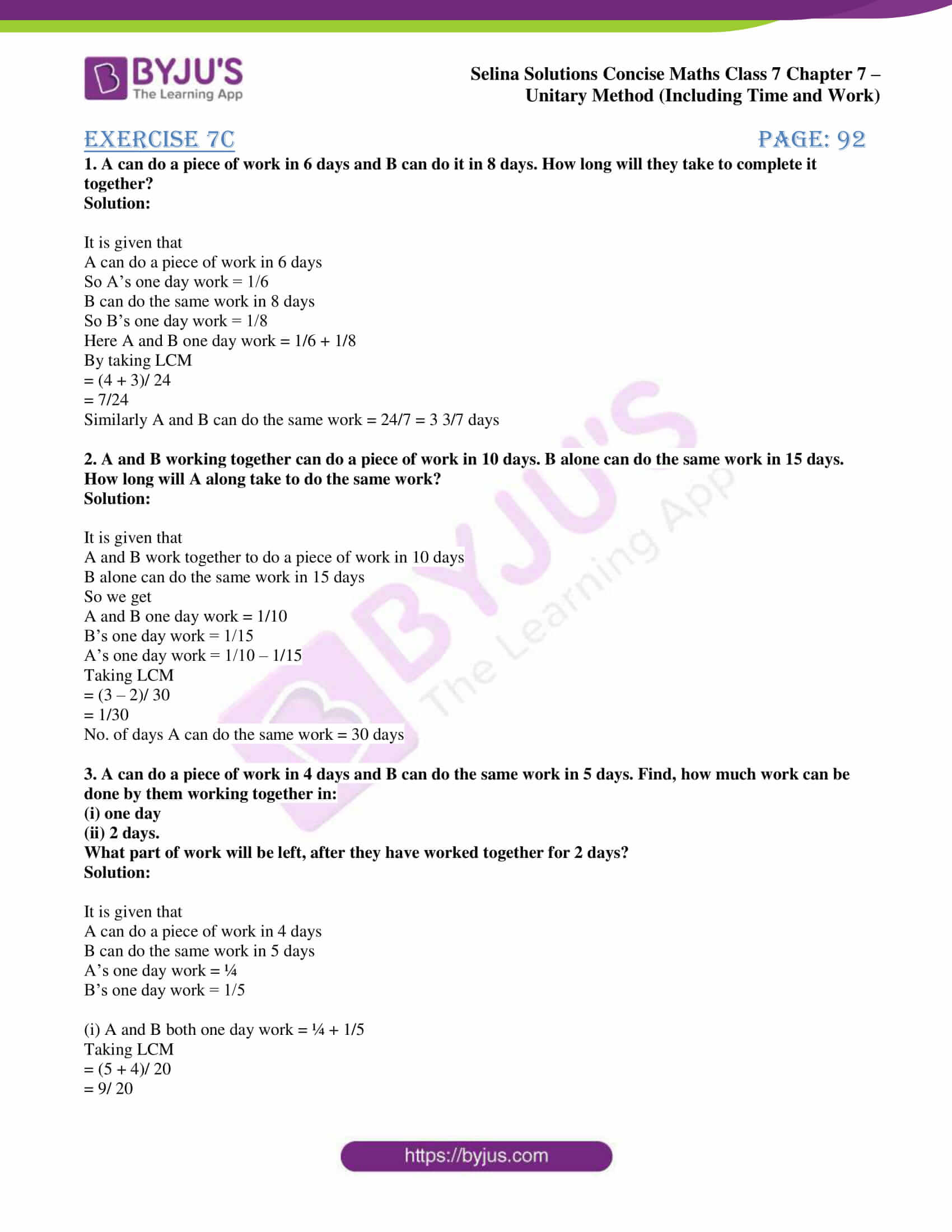 Selina Solutions Concise Maths Class 7 Chapter 7 Unitary Method Selina Solutions Concise Maths Class 7 Chapter 7 Unitary Method