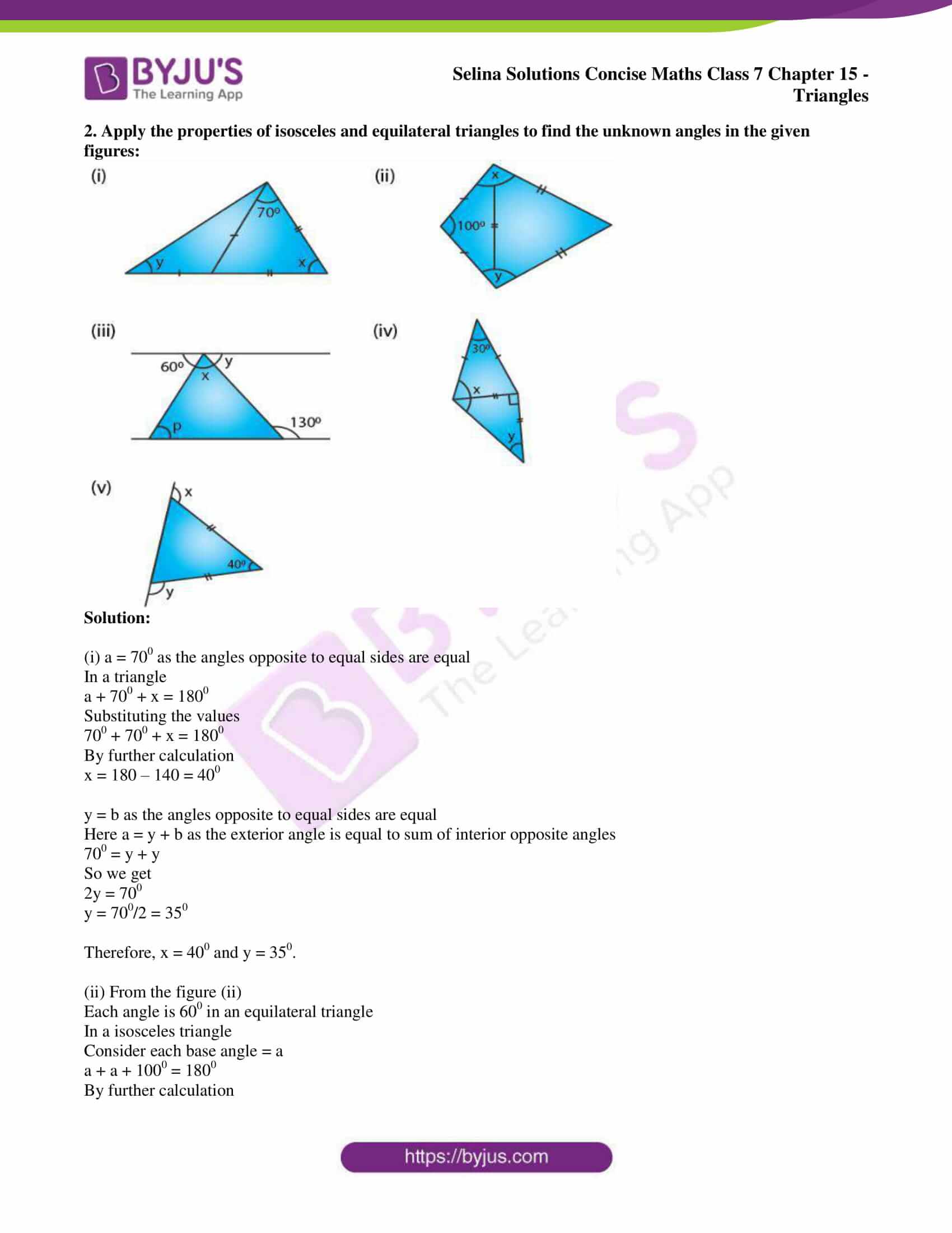 Selina Solutions Concise Maths Class 7 Chapter 15 Triangles Exercise ...