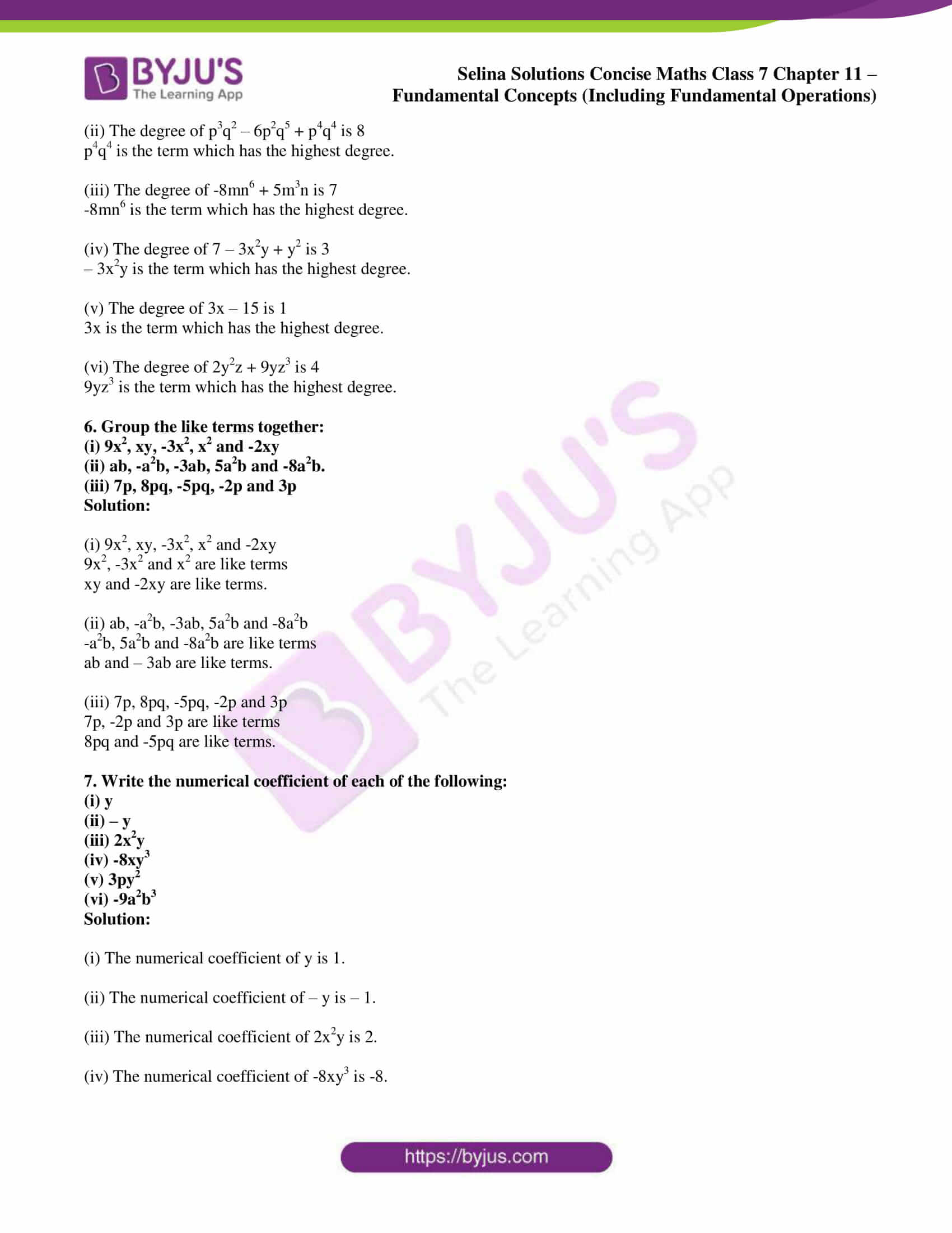 Selina Solutions Concise Maths Class 7 Chapter 11 Fundamental Concepts Selina Solutions Concise Maths Class 7 Chapter 11 Fundamental Concepts