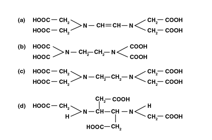 The correct structure of ethylenediaminetetraacetic acid (EDTA) is ...