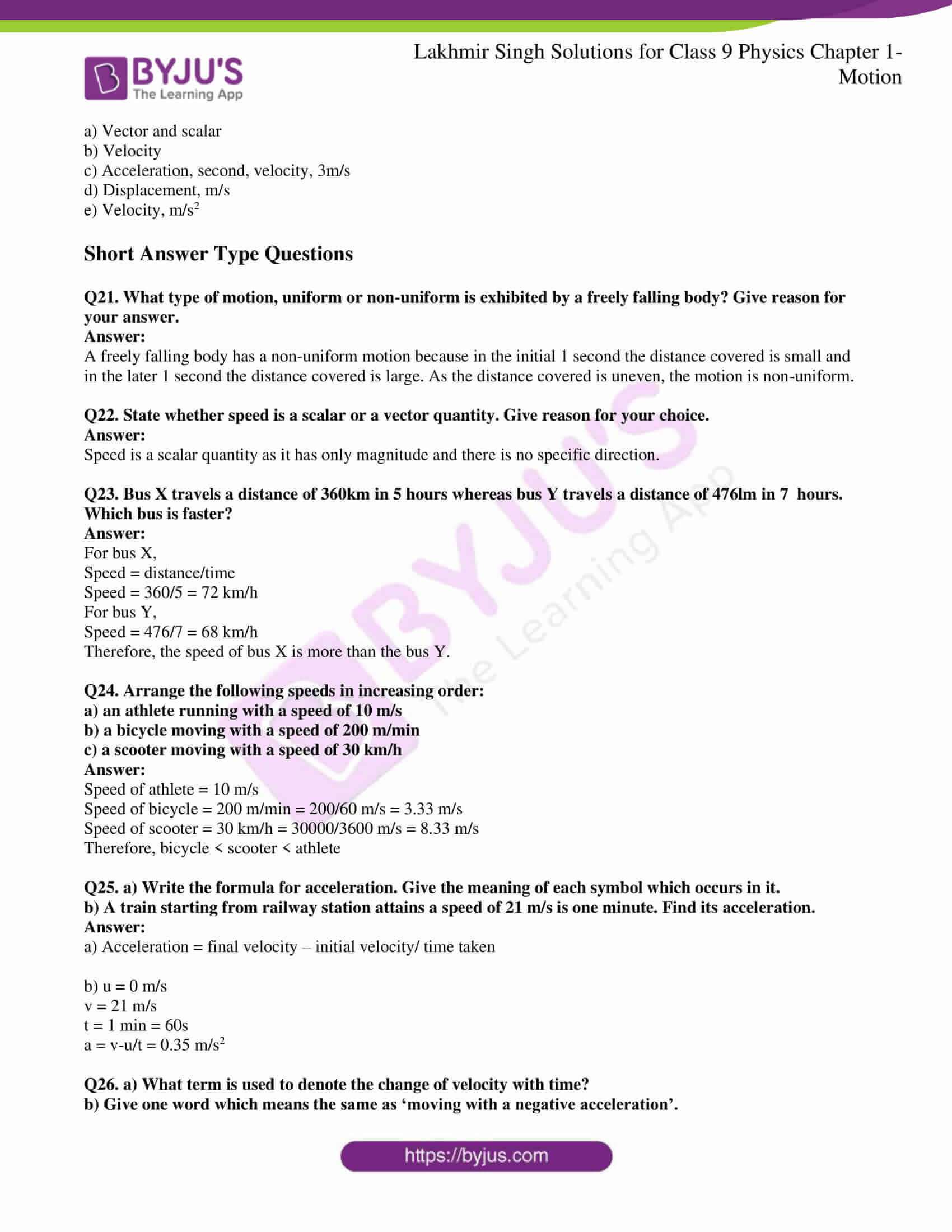 Matchless Motion Class 9 Notes Byju s Formula Booklet Math Ai Sl