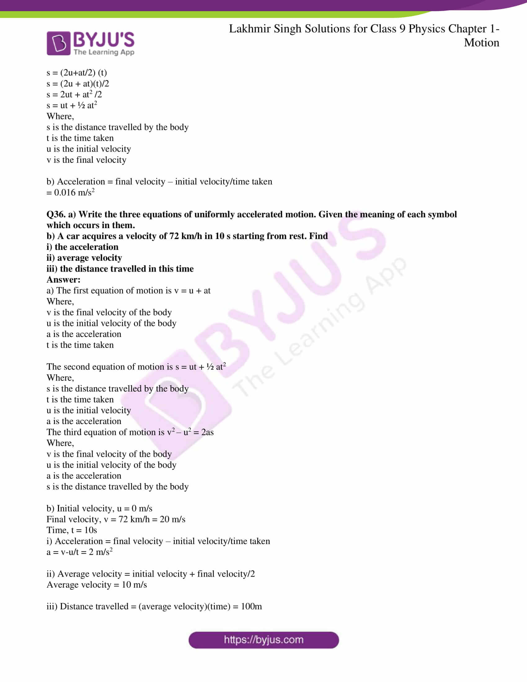 Lakhmir Singh Physics Class 9 Solutions For Chapter 1 Motion Free PDF Lakhmir Singh Physics Class 9 Solutions For Chapter 1 Motion Free PDF