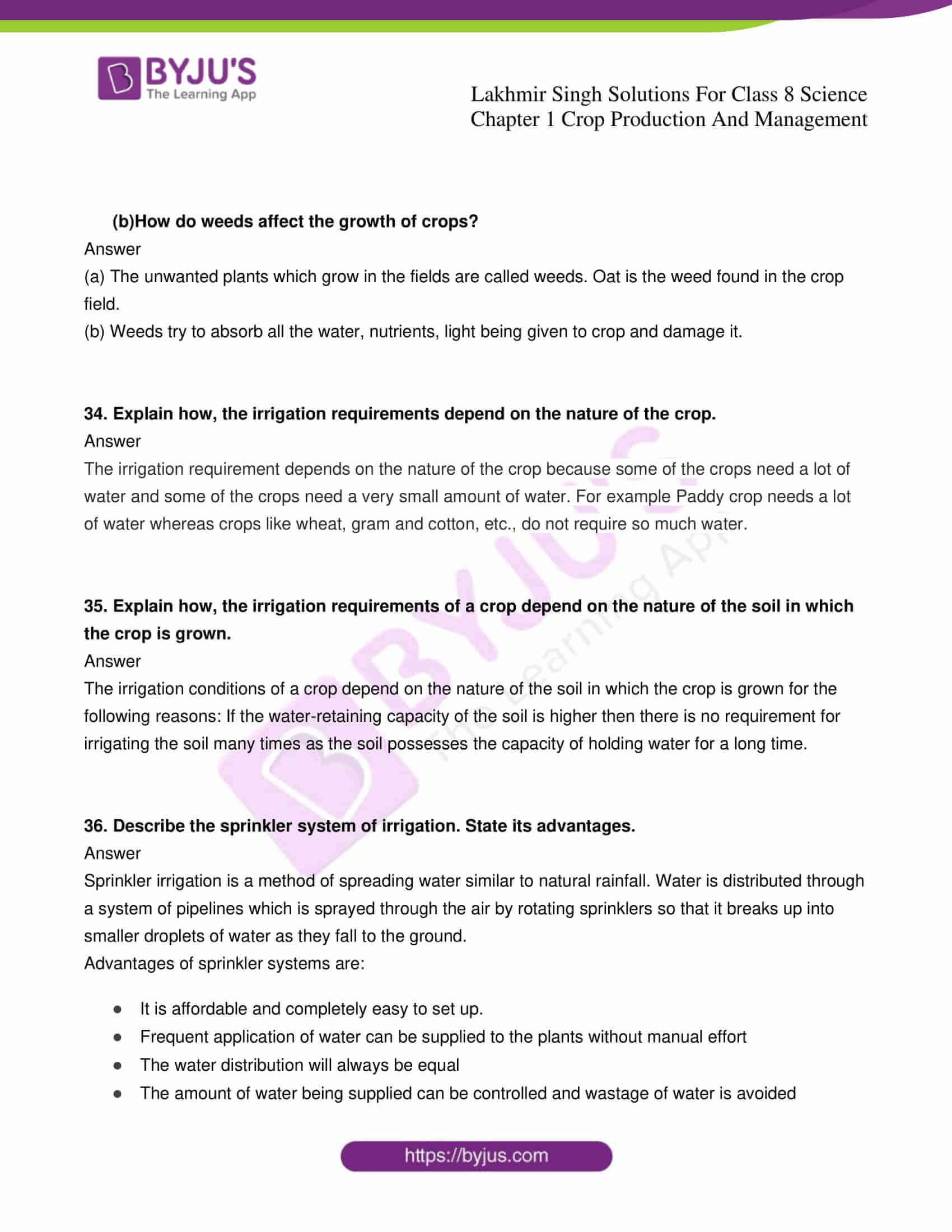 Lakhmir Singh Science Class 8 Solutions For Chapter 1 Crop Production Lakhmir Singh Science Class 8 Solutions For Chapter 1 Crop Production