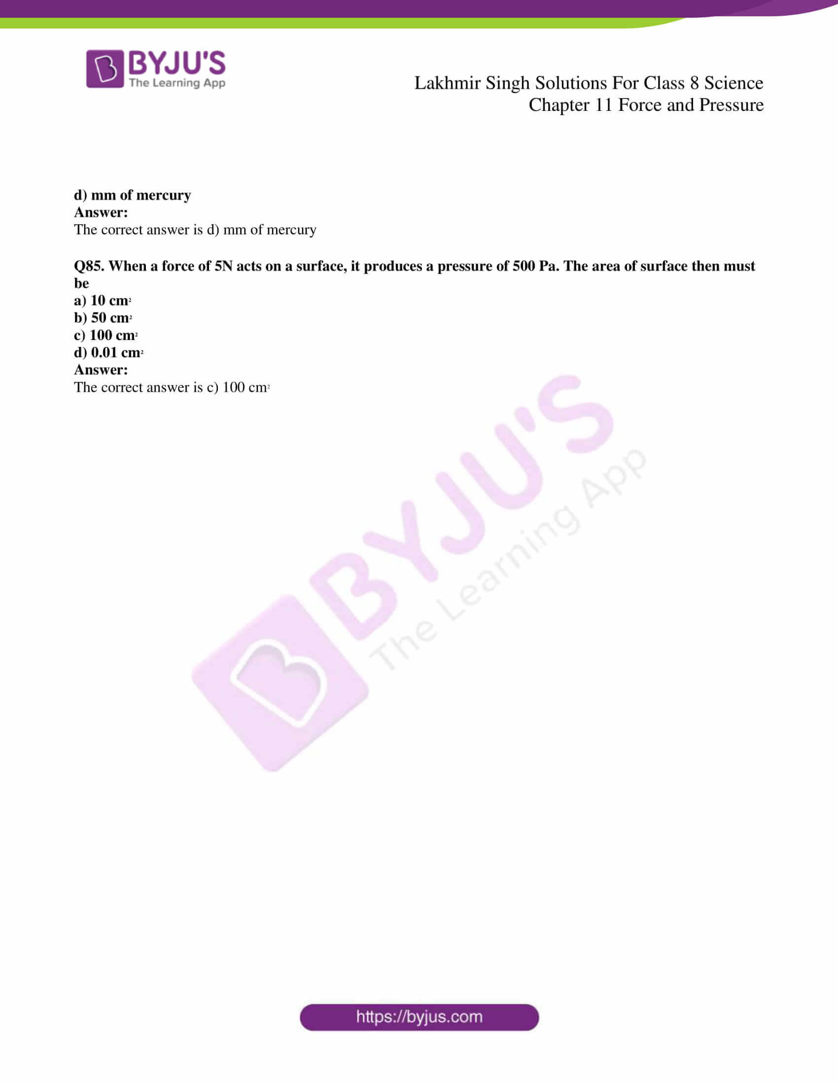 Lakhmir Singh Science Class 8 Solutions For Chapter 11 Force And Lakhmir Singh Science Class 8 Solutions For Chapter 11 Force And