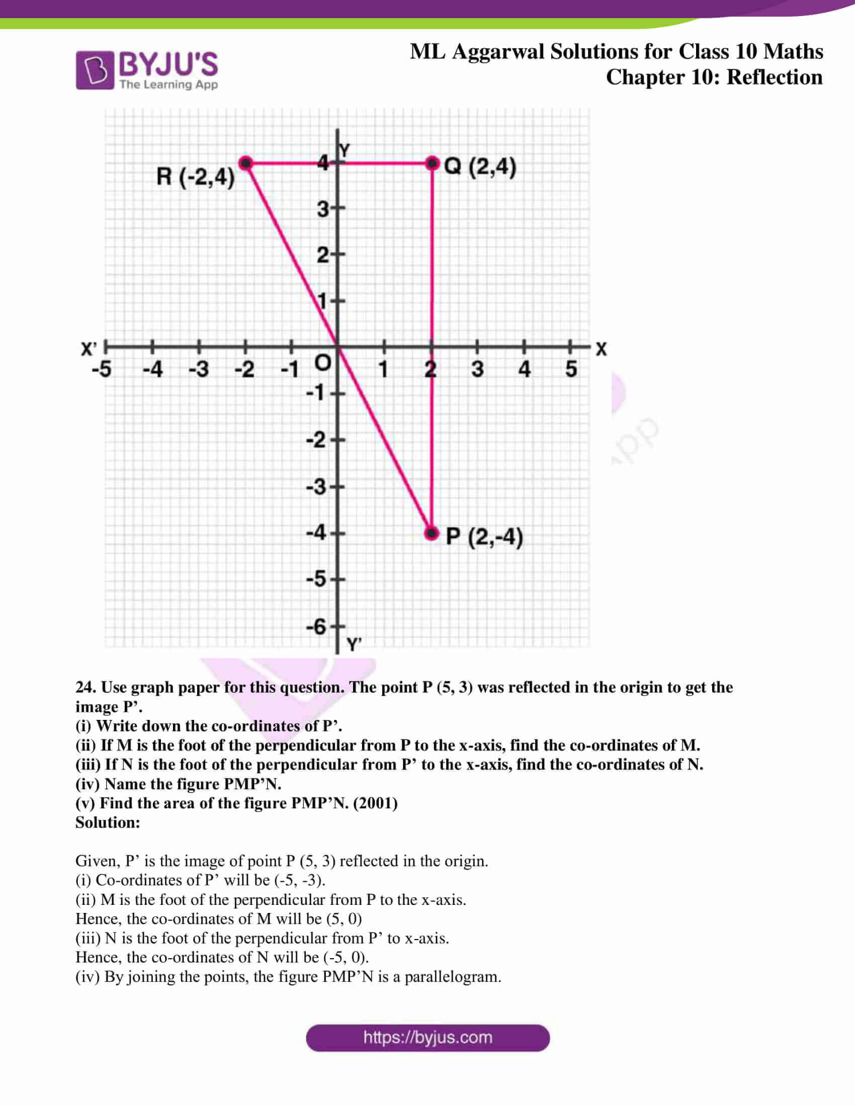 ML Aggarwal Solutions for Class 10 Maths Chapter 10 Reflection free PDF