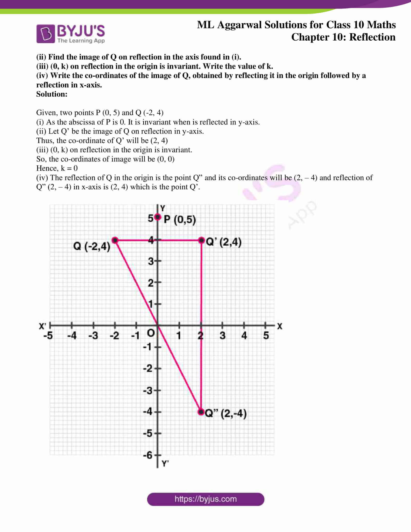 ML Aggarwal Solutions for Class 10 Maths Chapter 10 Reflection free PDF