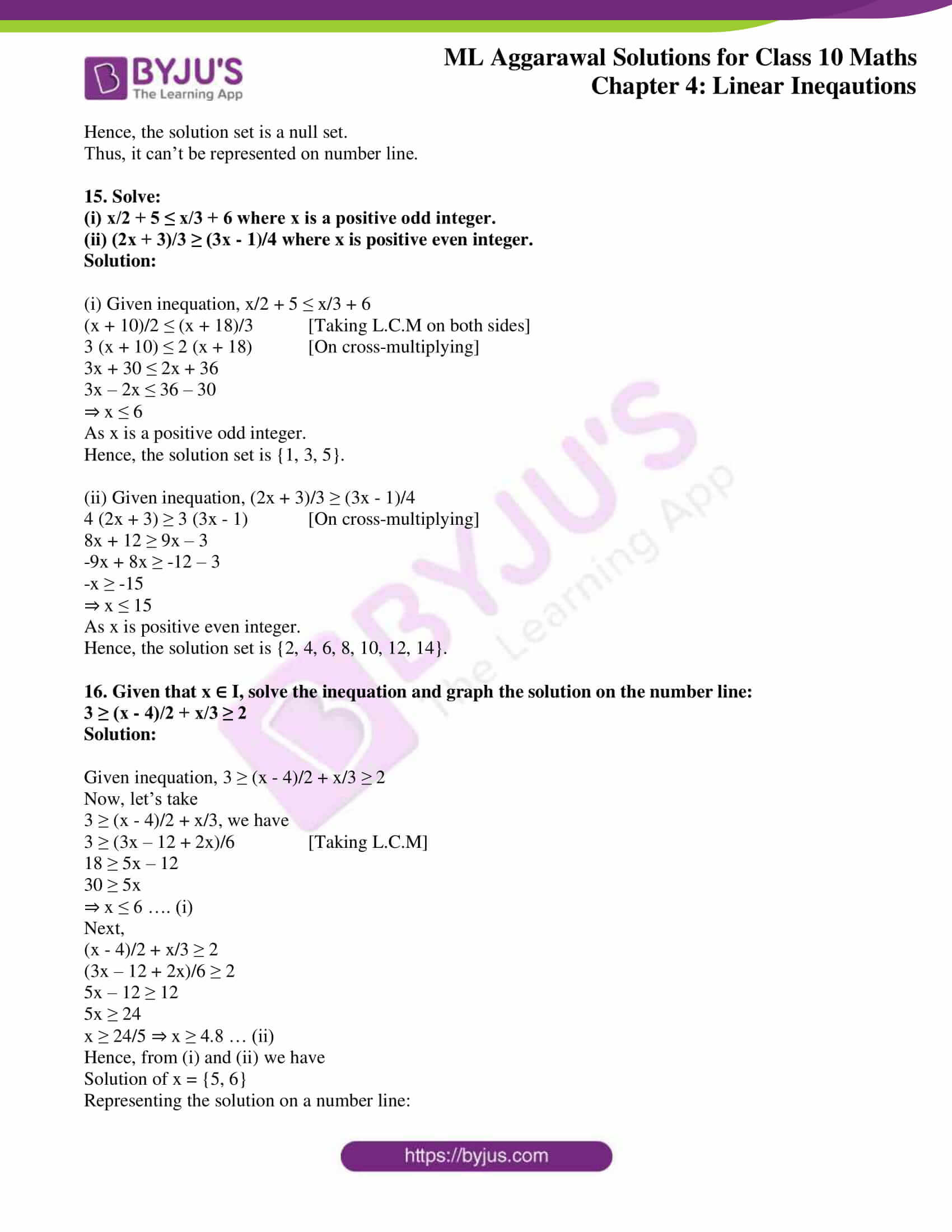ML Aggarwal Solutions for Class 10 Maths Chapter 4 Linear Inequations ...