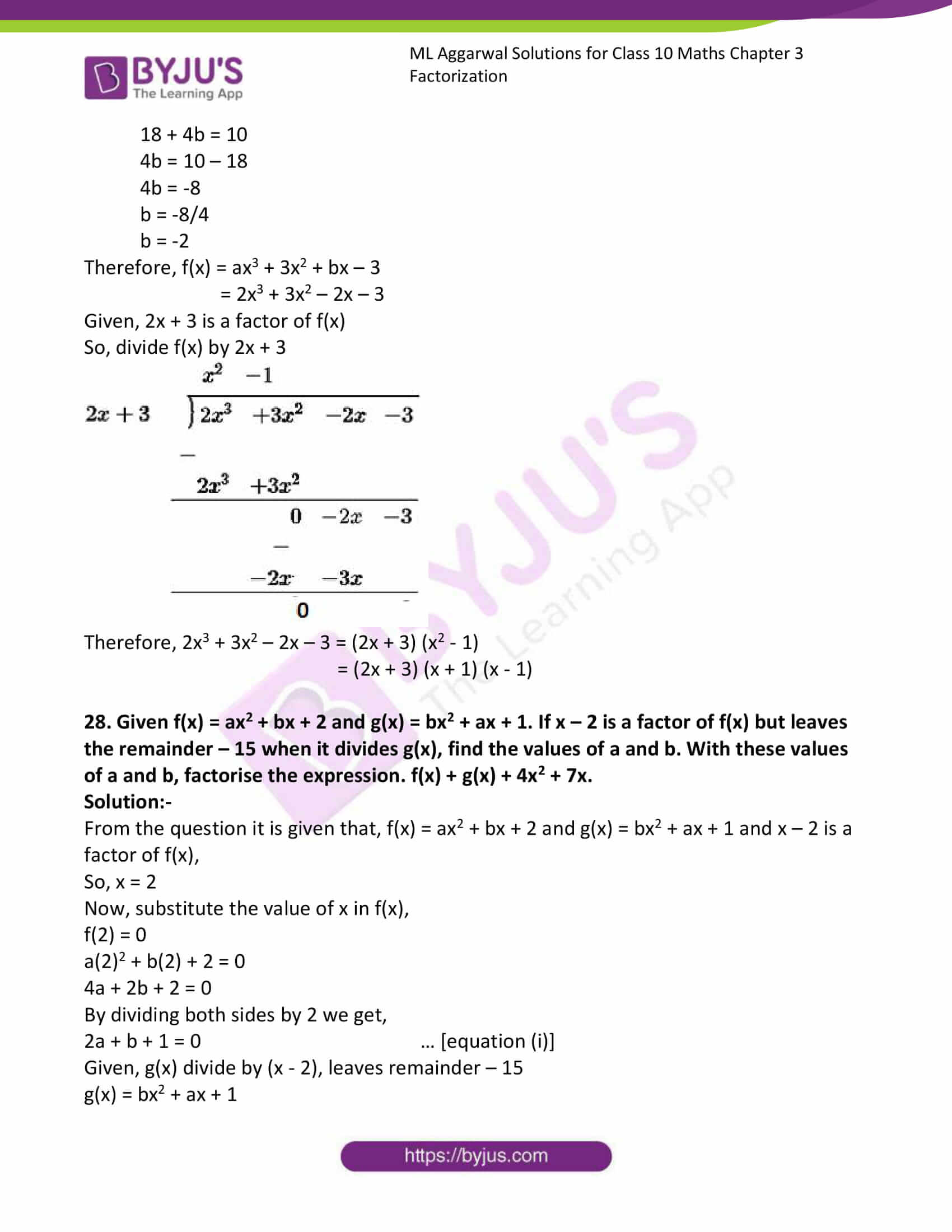 ML Aggarwal Solutions for Class 10 Maths Chapter 6 Factorization access ...