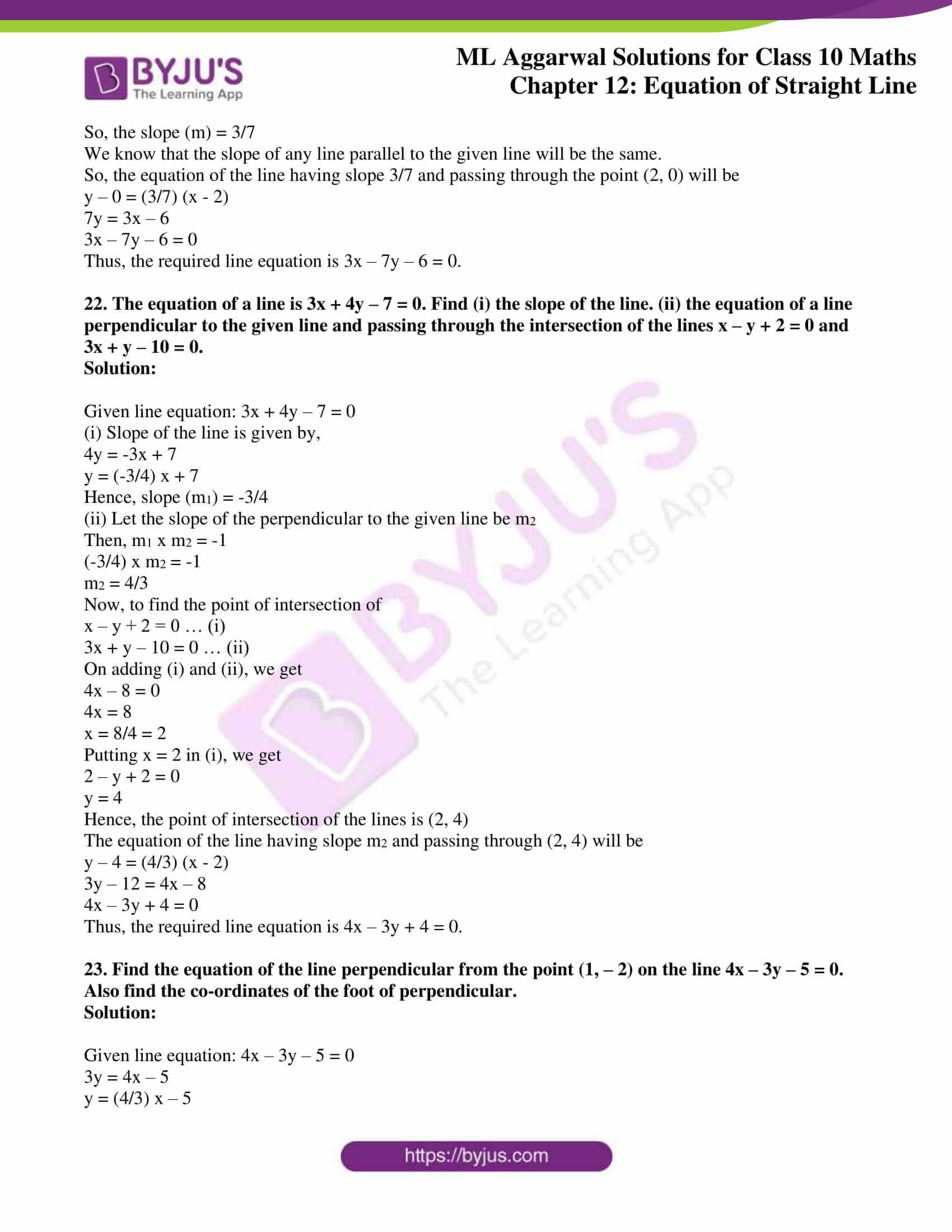 ML Aggarwal Solutions For Class 10 Maths Chapter 12 Equation Of