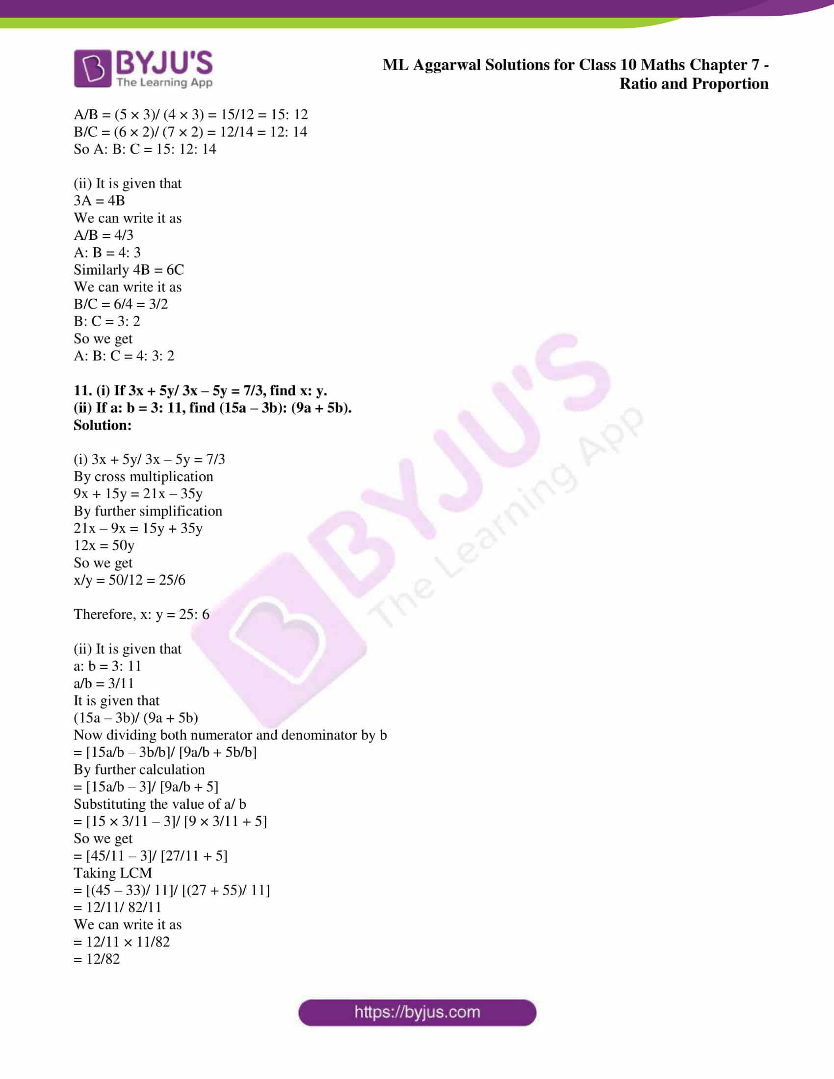 ML Aggarwal Solutions for Class 10 Maths Chapter 7 Ratio and Proportion ...