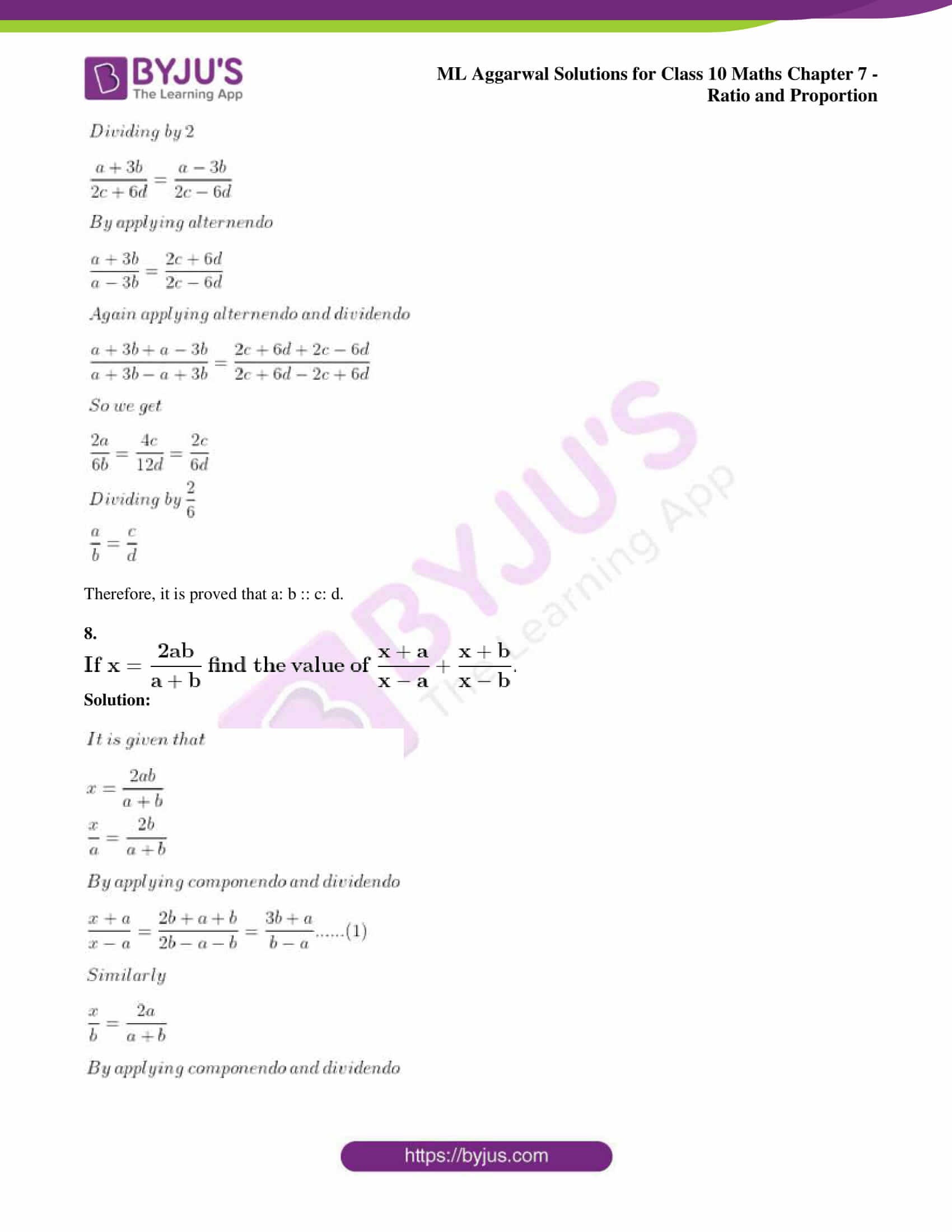 ML Aggarwal Solutions for Class 10 Maths Chapter 7 Ratio and Proportion ...