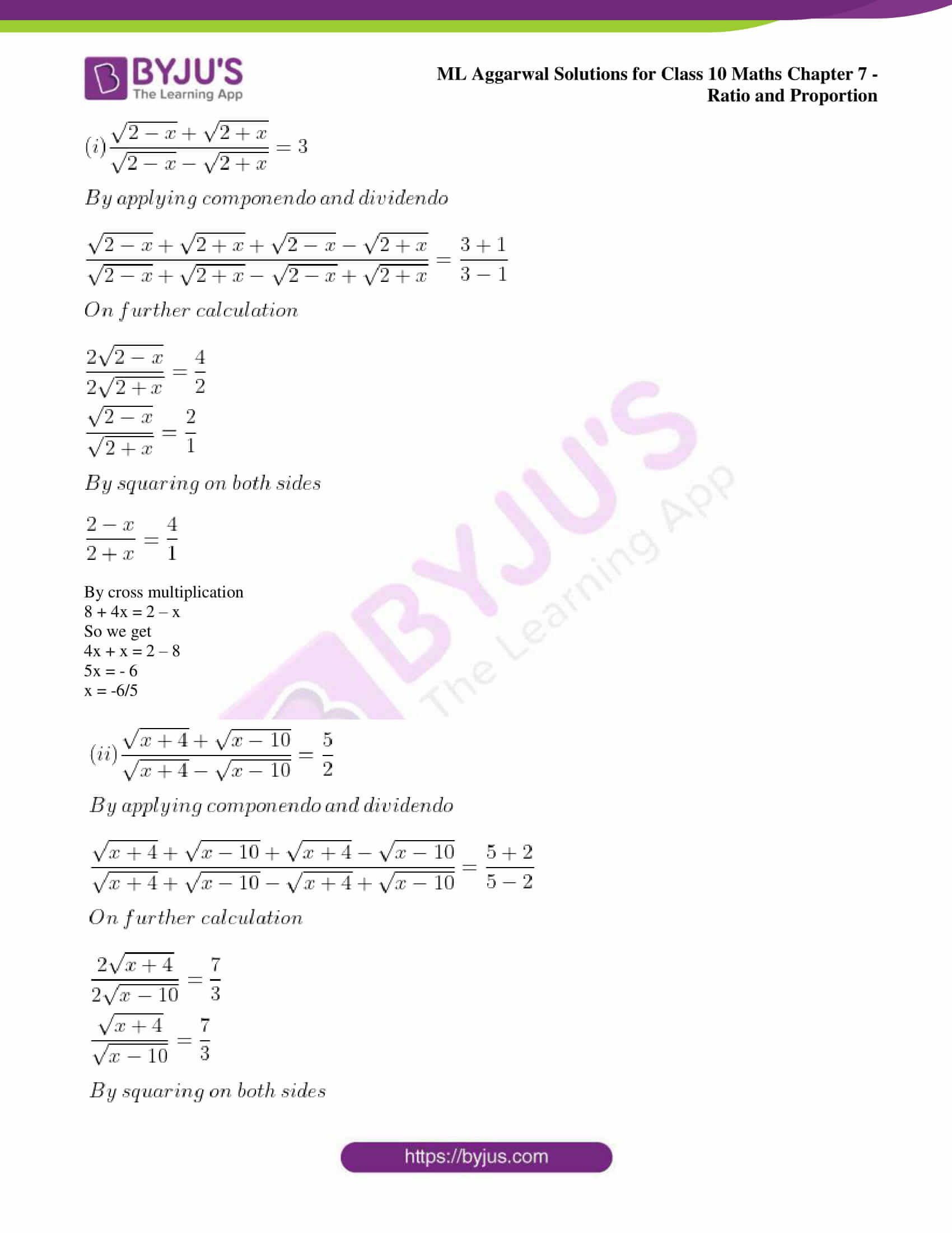 ML Aggarwal Solutions for Class 10 Maths Chapter 7 Ratio and Proportion ...