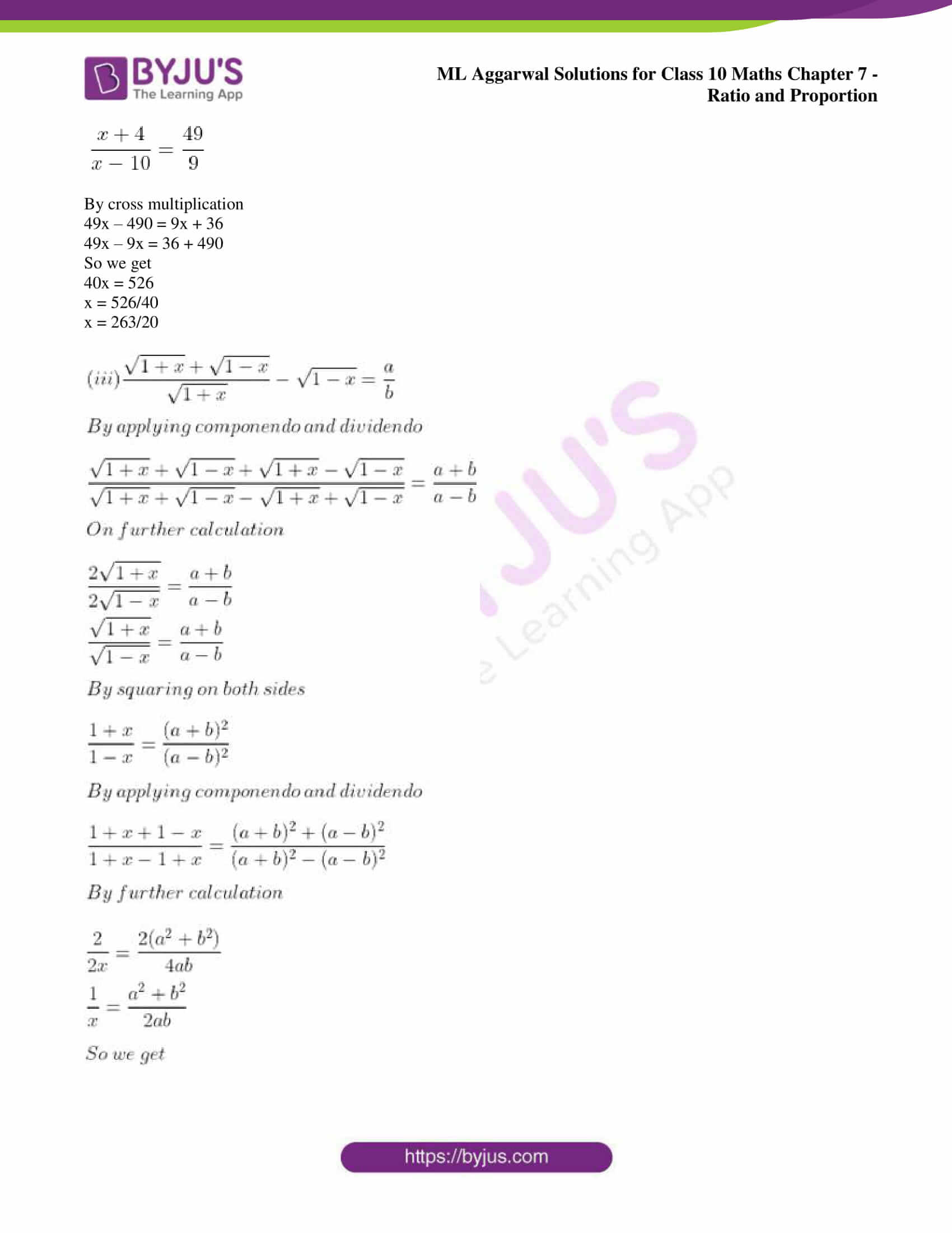 ML Aggarwal Solutions for Class 10 Maths Chapter 7 Ratio and Proportion ...