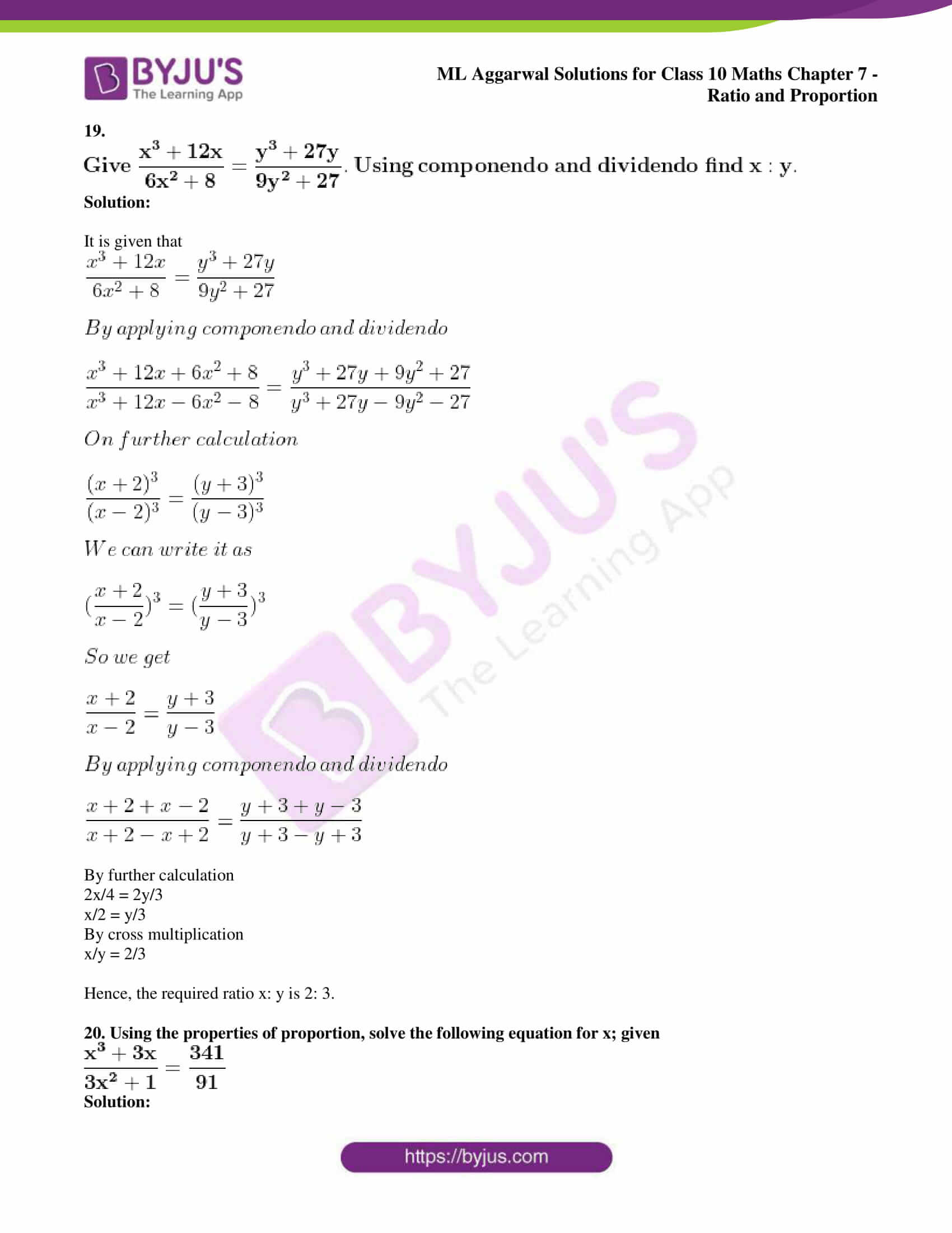 ML Aggarwal Solutions for Class 10 Maths Chapter 7 Ratio and Proportion ...