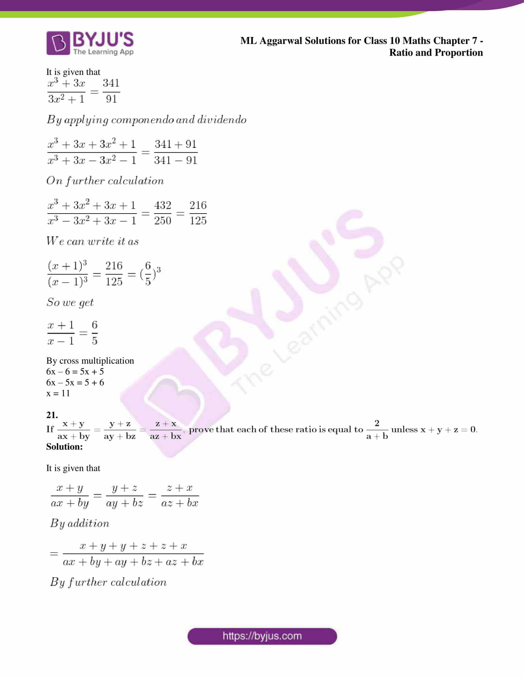 ML Aggarwal Solutions for Class 10 Maths Chapter 7 Ratio and Proportion ...