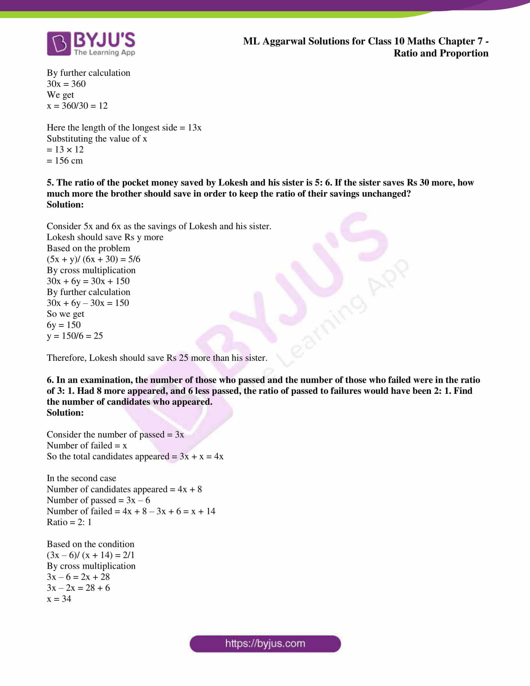ML Aggarwal Solutions for Class 10 Maths Chapter 7 Ratio and Proportion ...