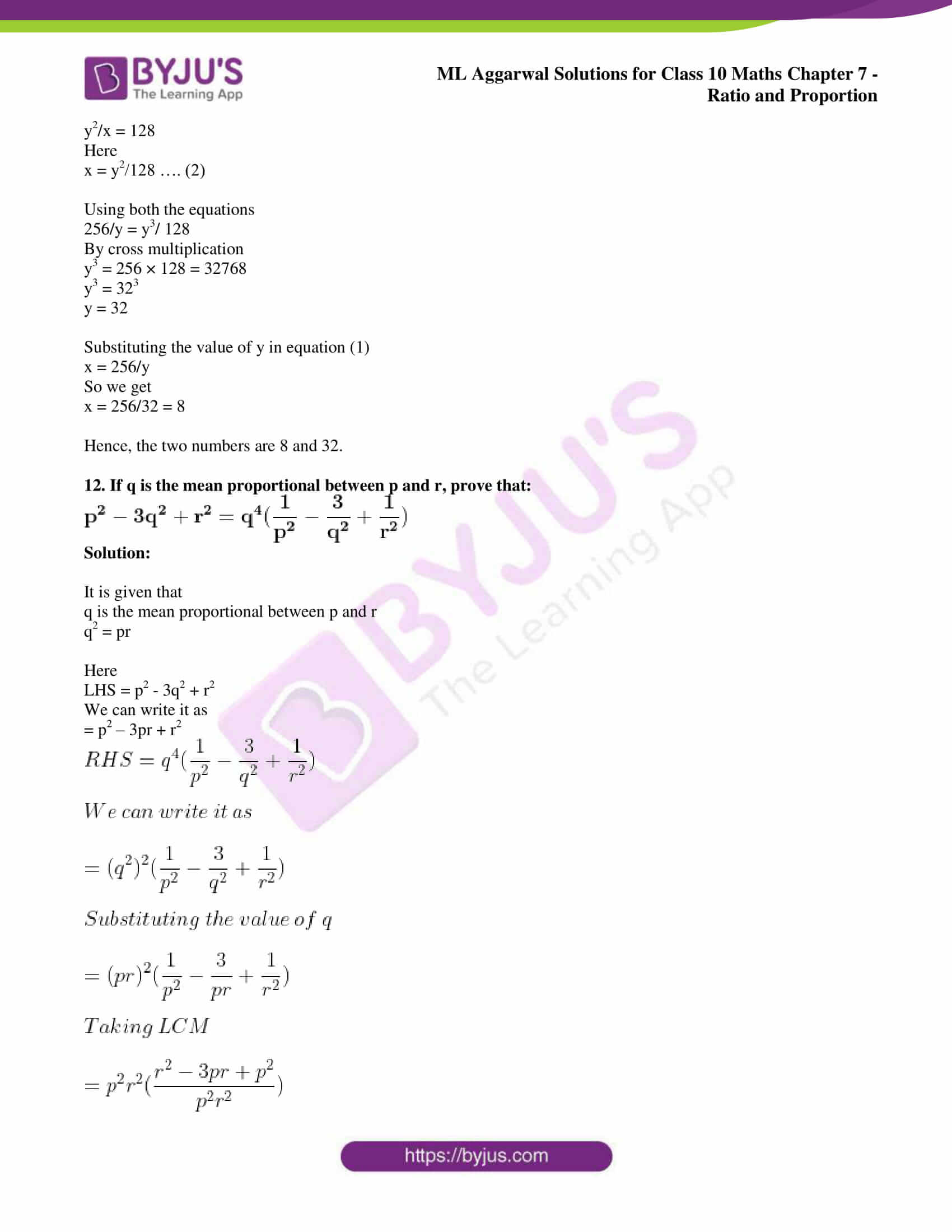 ML Aggarwal Solutions for Class 10 Maths Chapter 7 Ratio and Proportion ...