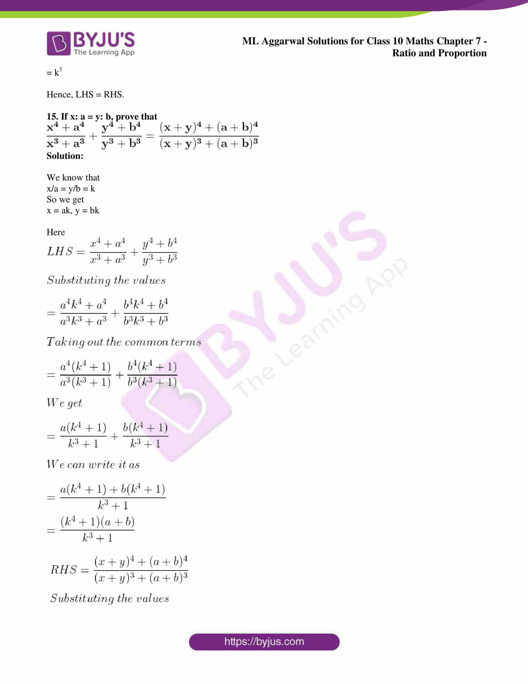 ML Aggarwal Solutions for Class 10 Maths Chapter 7 Ratio and Proportion ...