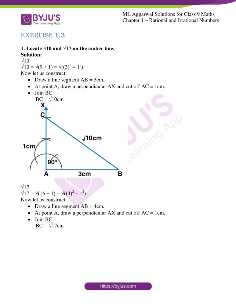 ML Aggarwal Solutions for Class 9 Chapter 1 - Rational and Irrational ...
