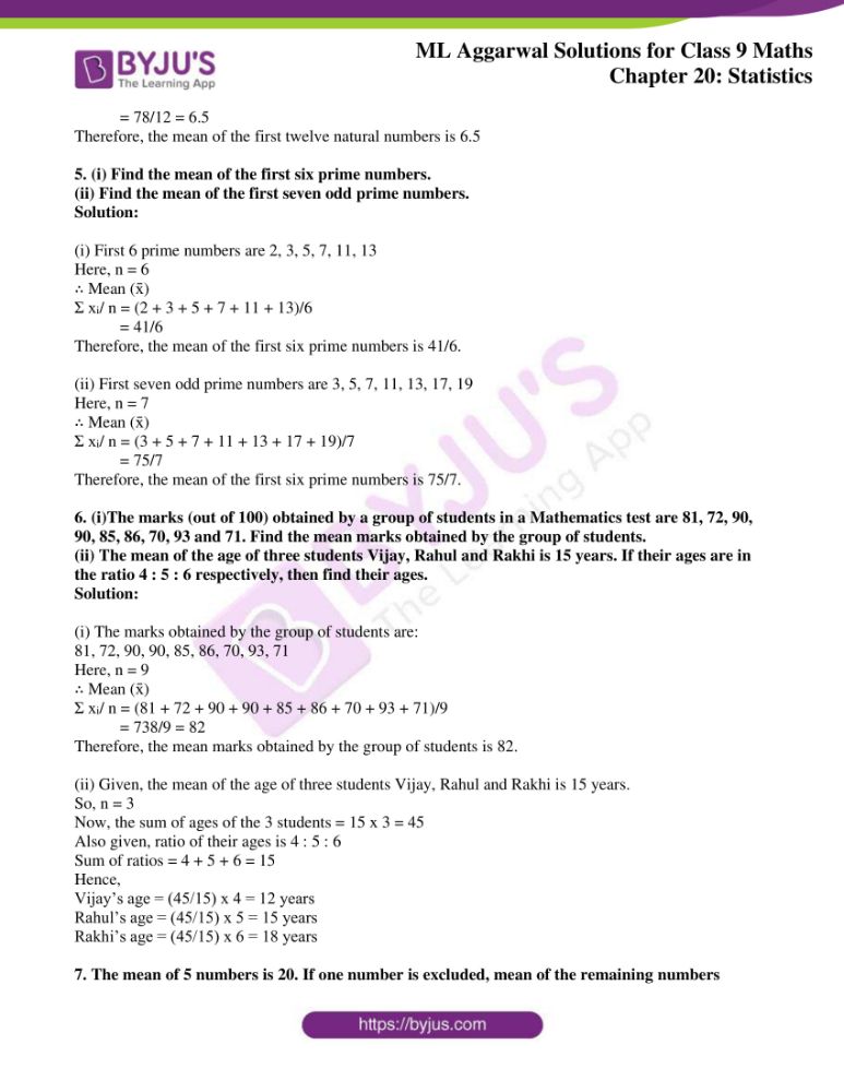 ML Aggarwal Solutions for Class 9 Maths Chapter 20 Statistics Avail ...