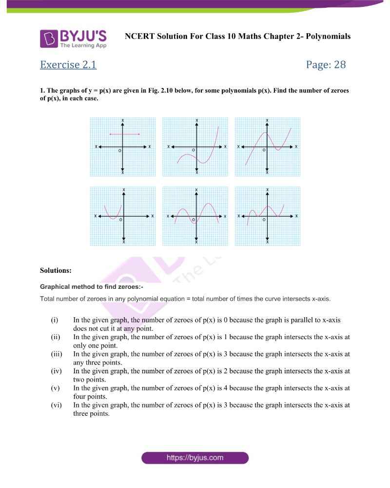 Byjus Class 10 Maths Polynomials 2020