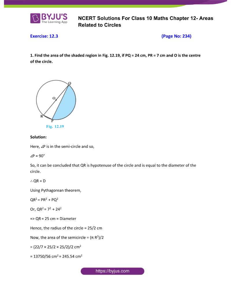 NCERT Solutions for Class 10 Maths Exercise 12.3 Chapter 12 Areas ...