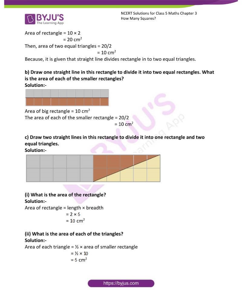 NCERT Solutions Class 5 Maths Chapter 3 How Many Squares Free PDF Download