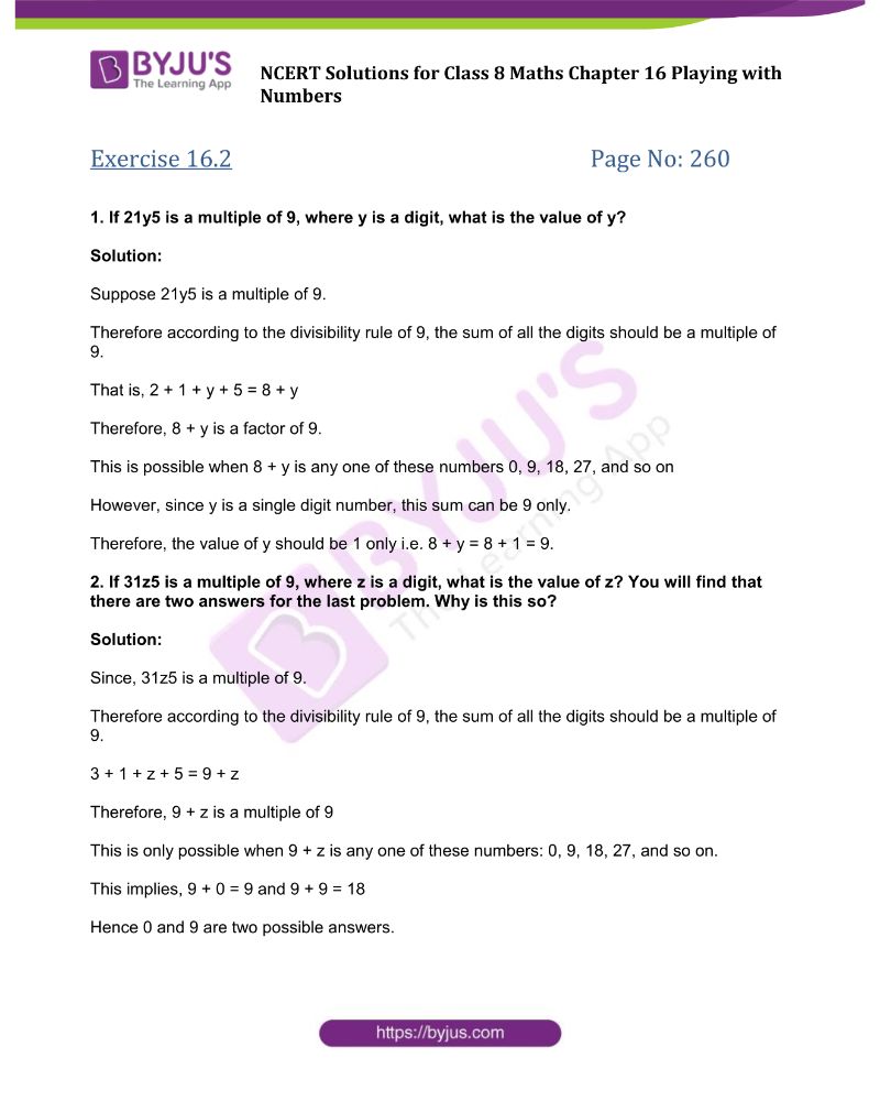 NCERT Solutions for Class 8 Maths Chapter 16 Playing With Number Ex 16. ...