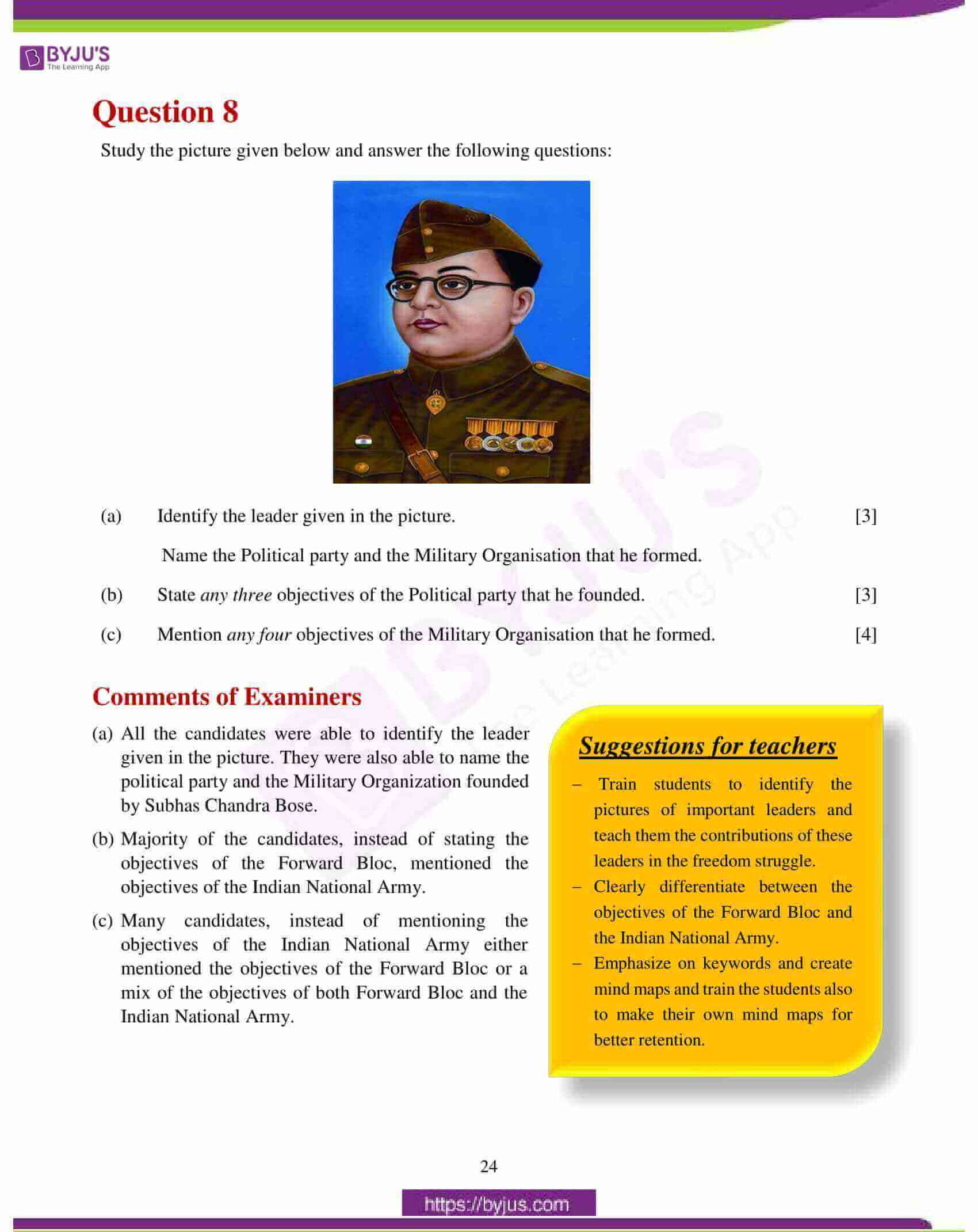 ICSE Class 10 History And Civics Question Paper Solution 2018