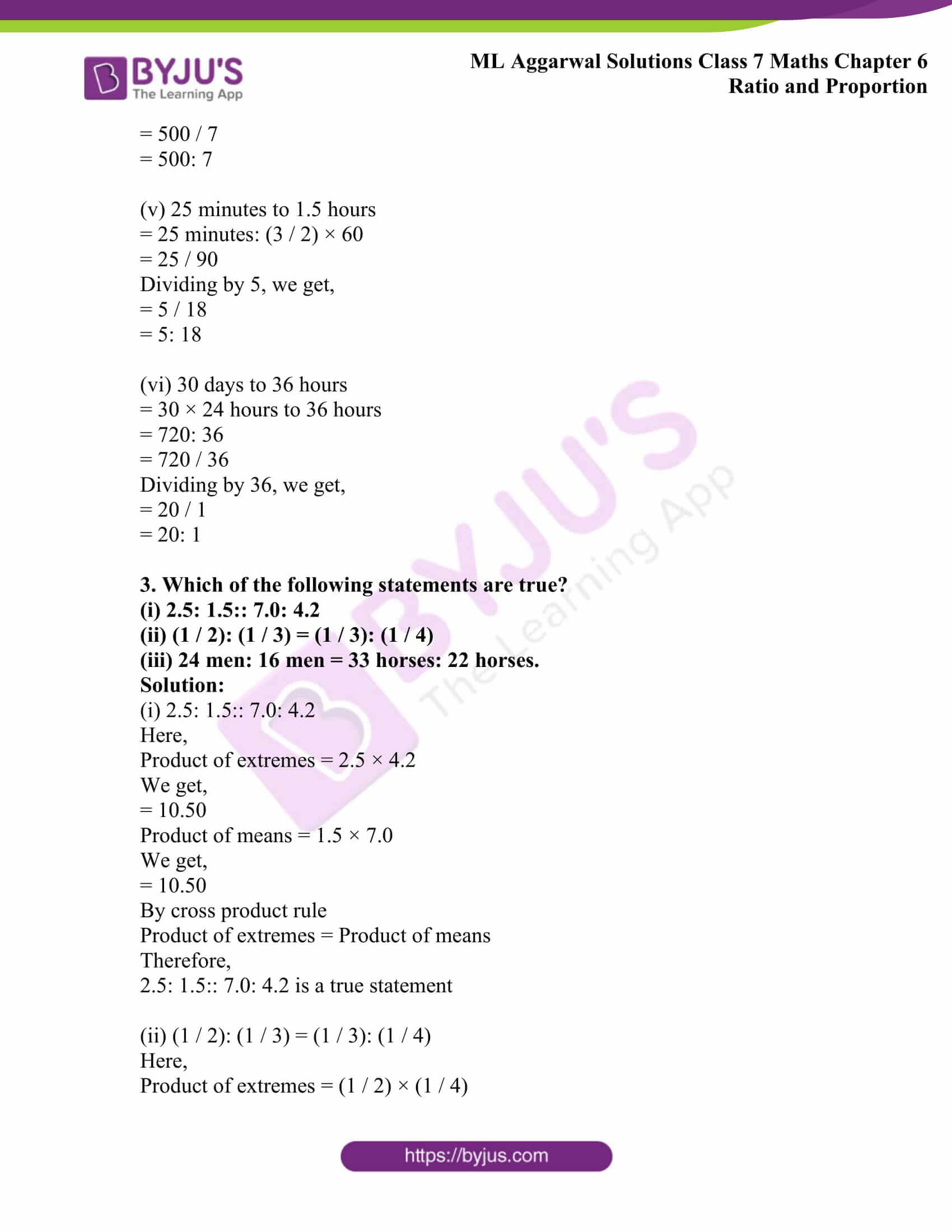 ML Aggarwal Solutions For Class 7 Maths Chapter 6 Ratio And Proportion ML Aggarwal Solutions For Class 7 Maths Chapter 6 Ratio And Proportion