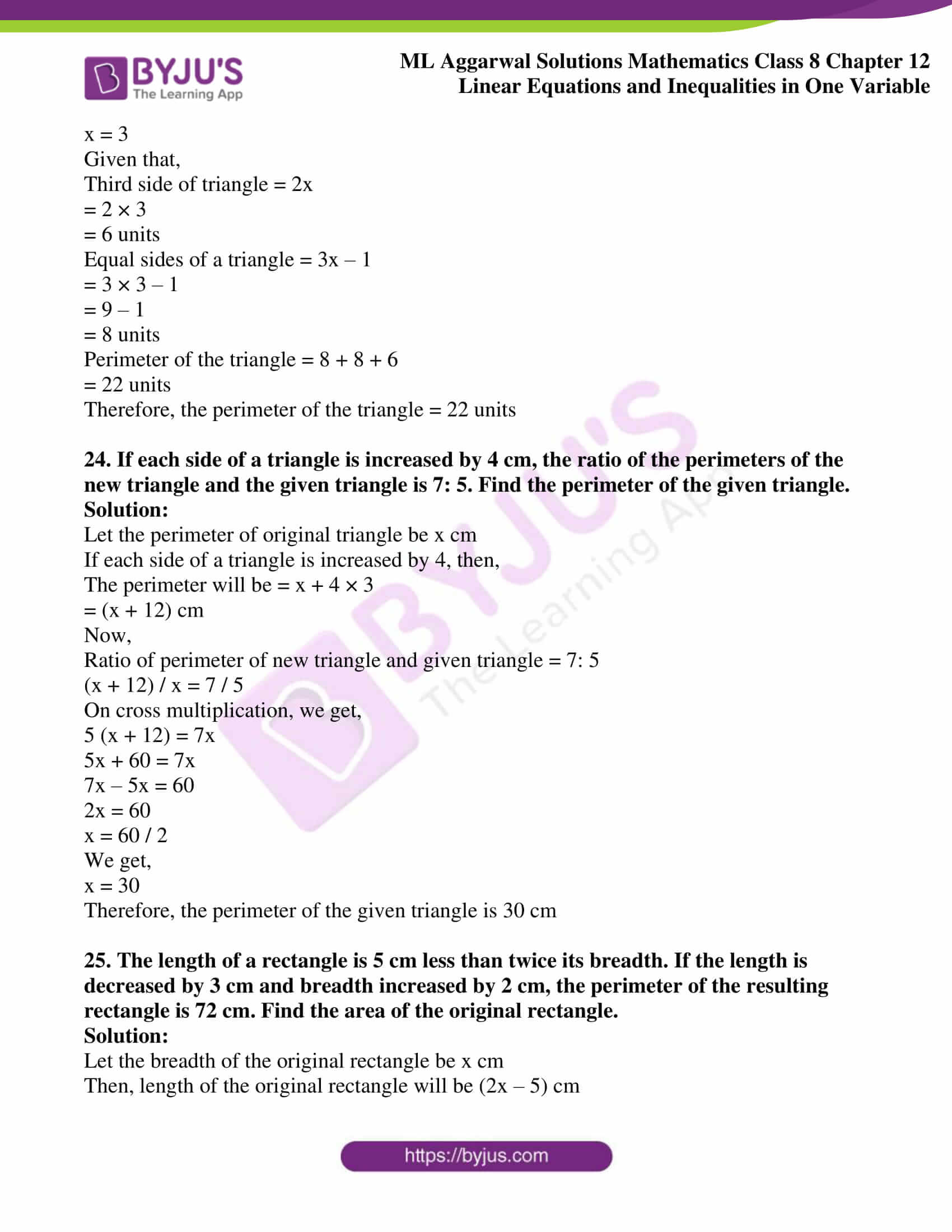 ML Aggarwal Solutions For Class 8 Maths Chapter 12 Linear Equations And ML Aggarwal Solutions For Class 8 Maths Chapter 12 Linear Equations And