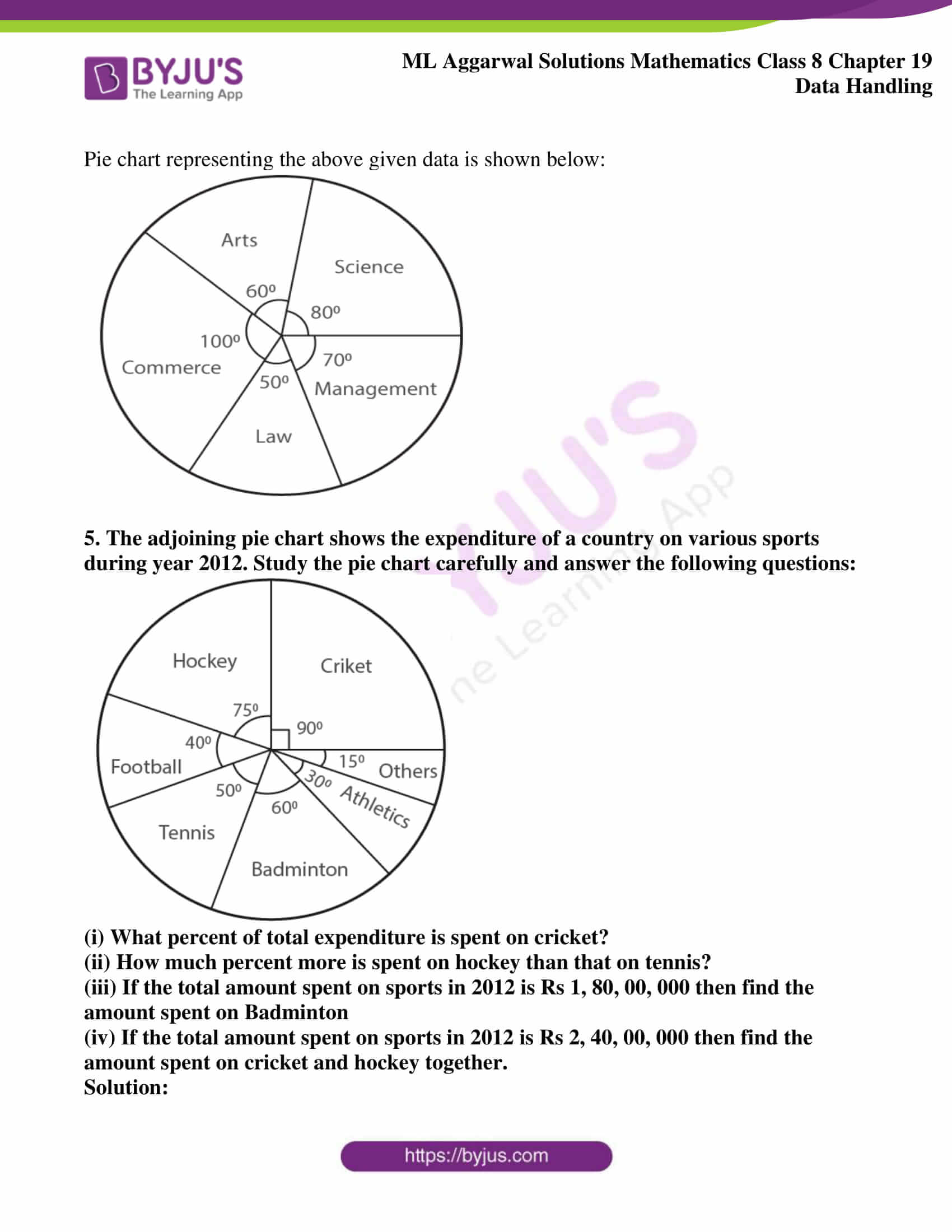 ML Aggarwal Solutions for Class 8 Maths Chapter 19 Data Handling get PDF