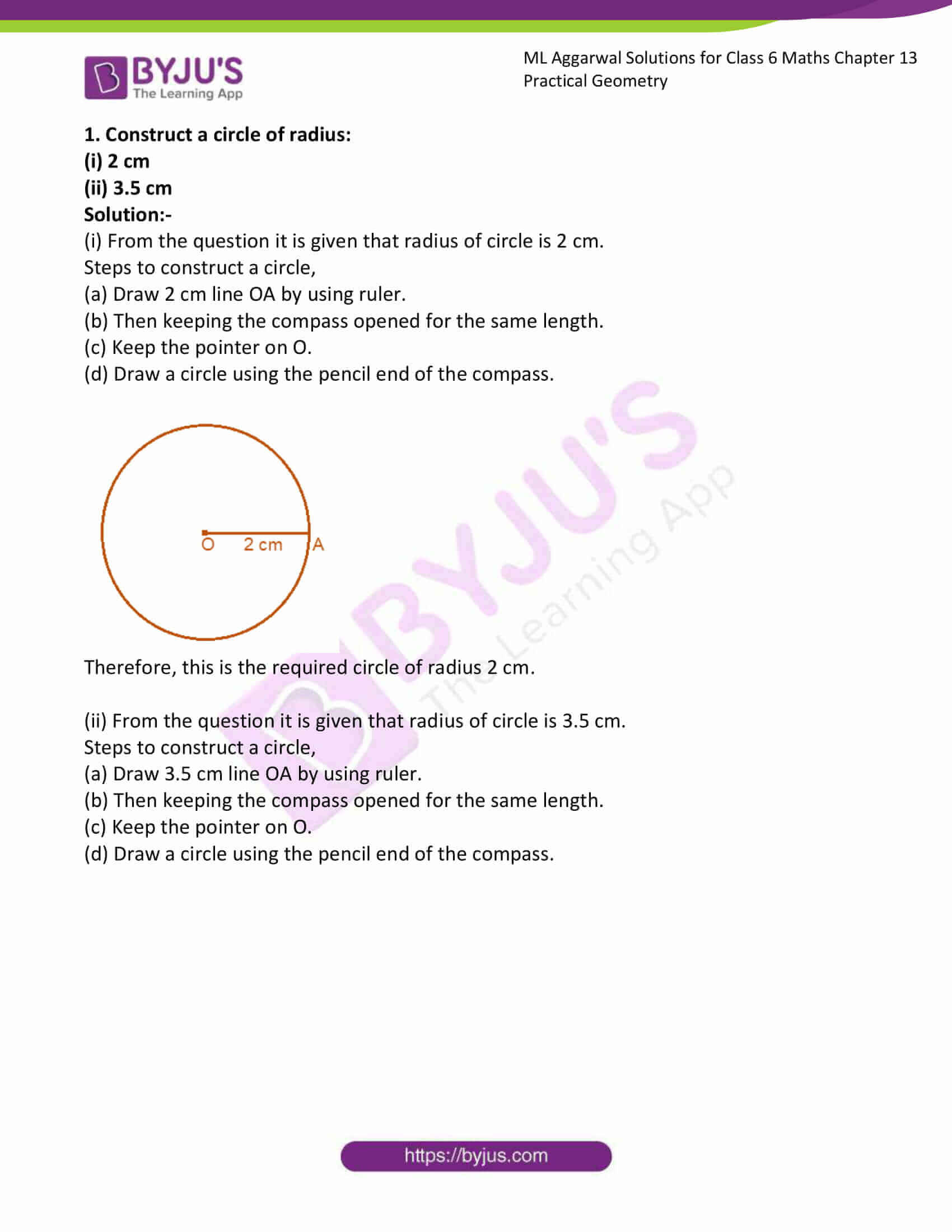 ML Aggarwal Solutions For Class 6 Maths Chapter 13 Practical Geometry ML Aggarwal Solutions For Class 6 Maths Chapter 13 Practical Geometry