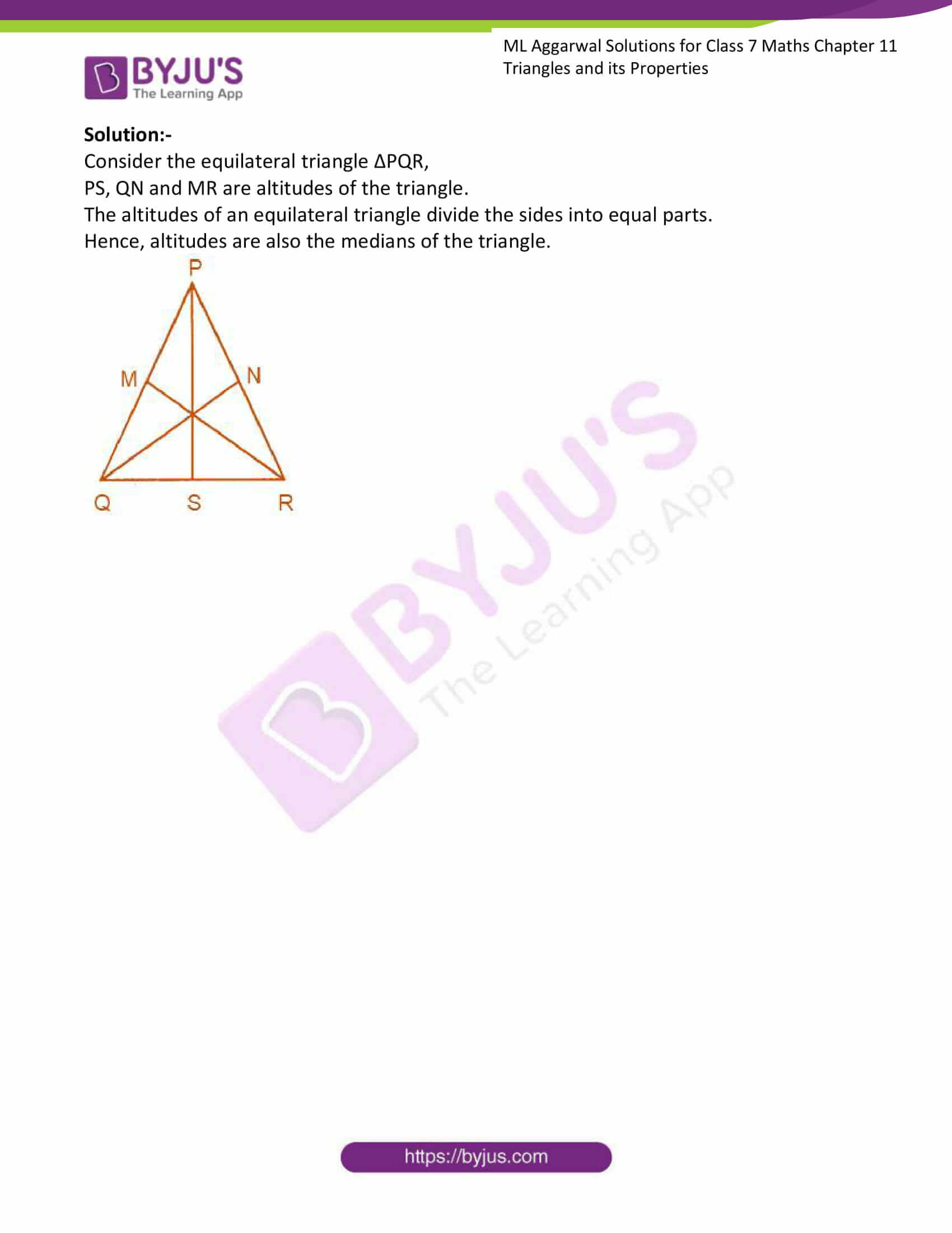 ML Aggarwal Solutions For Class 7 Maths Chapter 11 Triangles And Its 