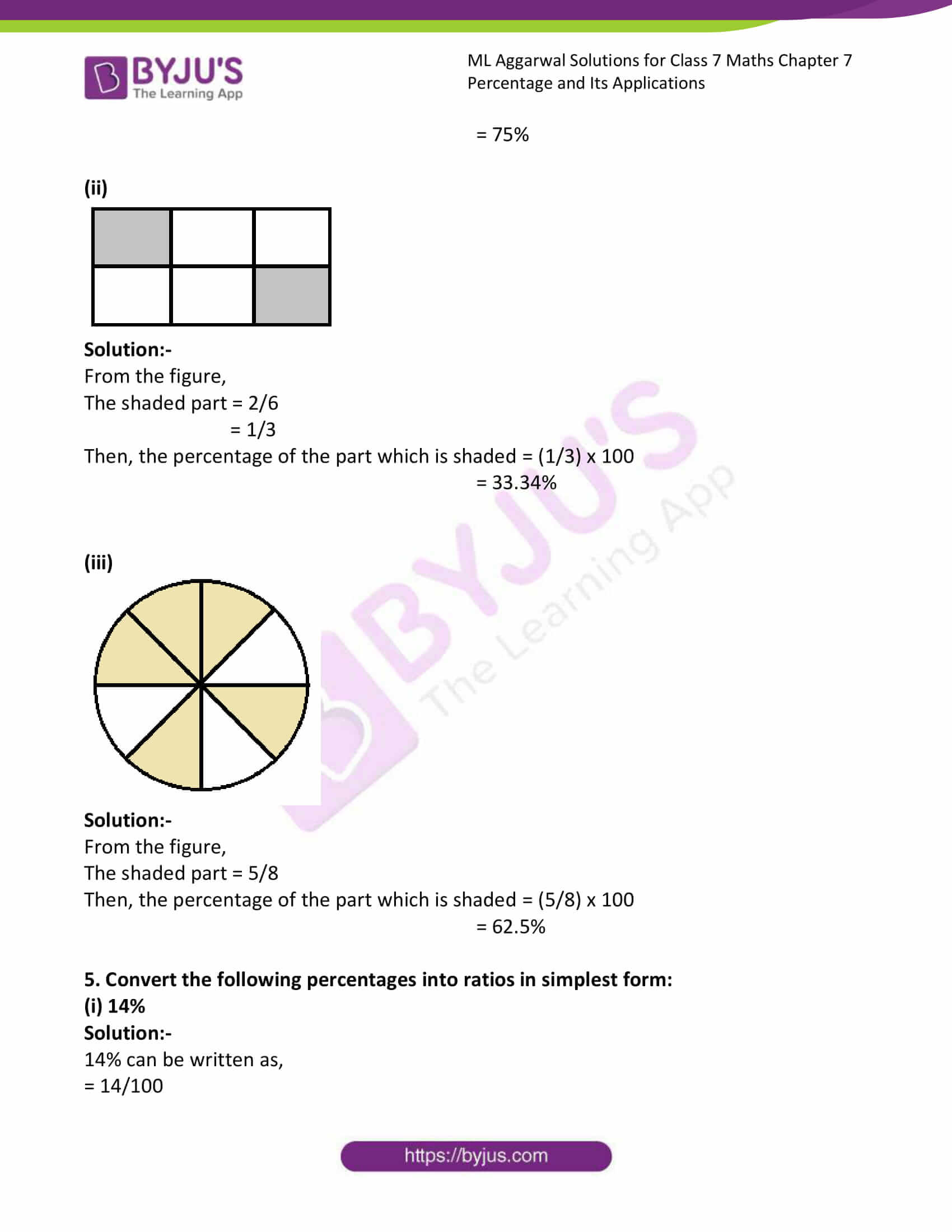 ML Aggarwal Solutions For Class 7 Maths Chapter 7 Percentage And Its ML Aggarwal Solutions For Class 7 Maths Chapter 7 Percentage And Its