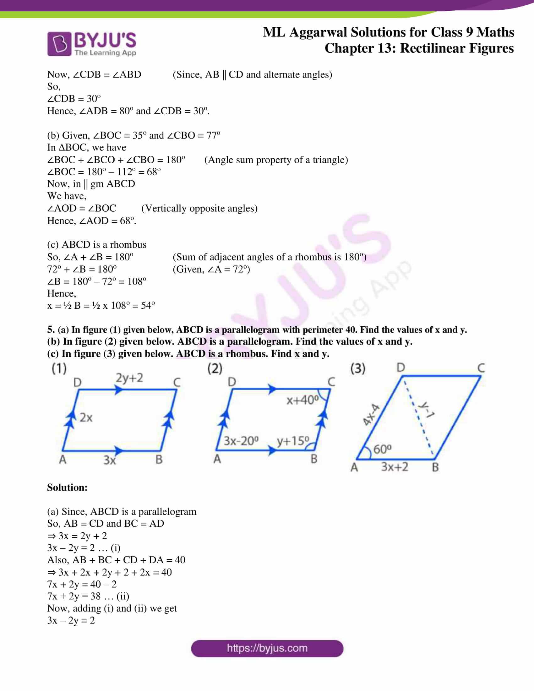 ML Aggarwal Solutions for Class 9 Maths Chapter 13 Rectilinear Figures access free PDF