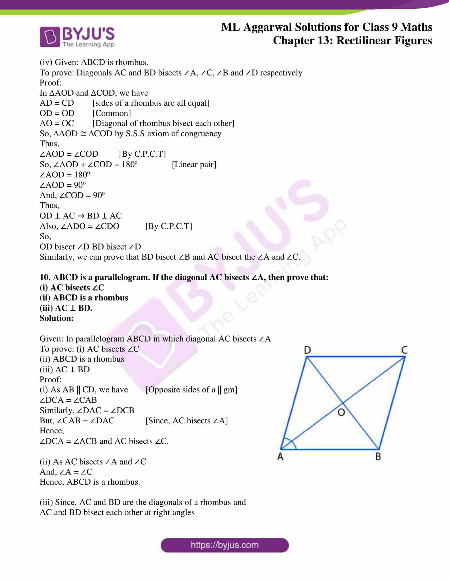 ML Aggarwal Solutions For Class 9 Maths Chapter 13 Rectilinear Figures ML Aggarwal Solutions For Class 9 Maths Chapter 13 Rectilinear Figures