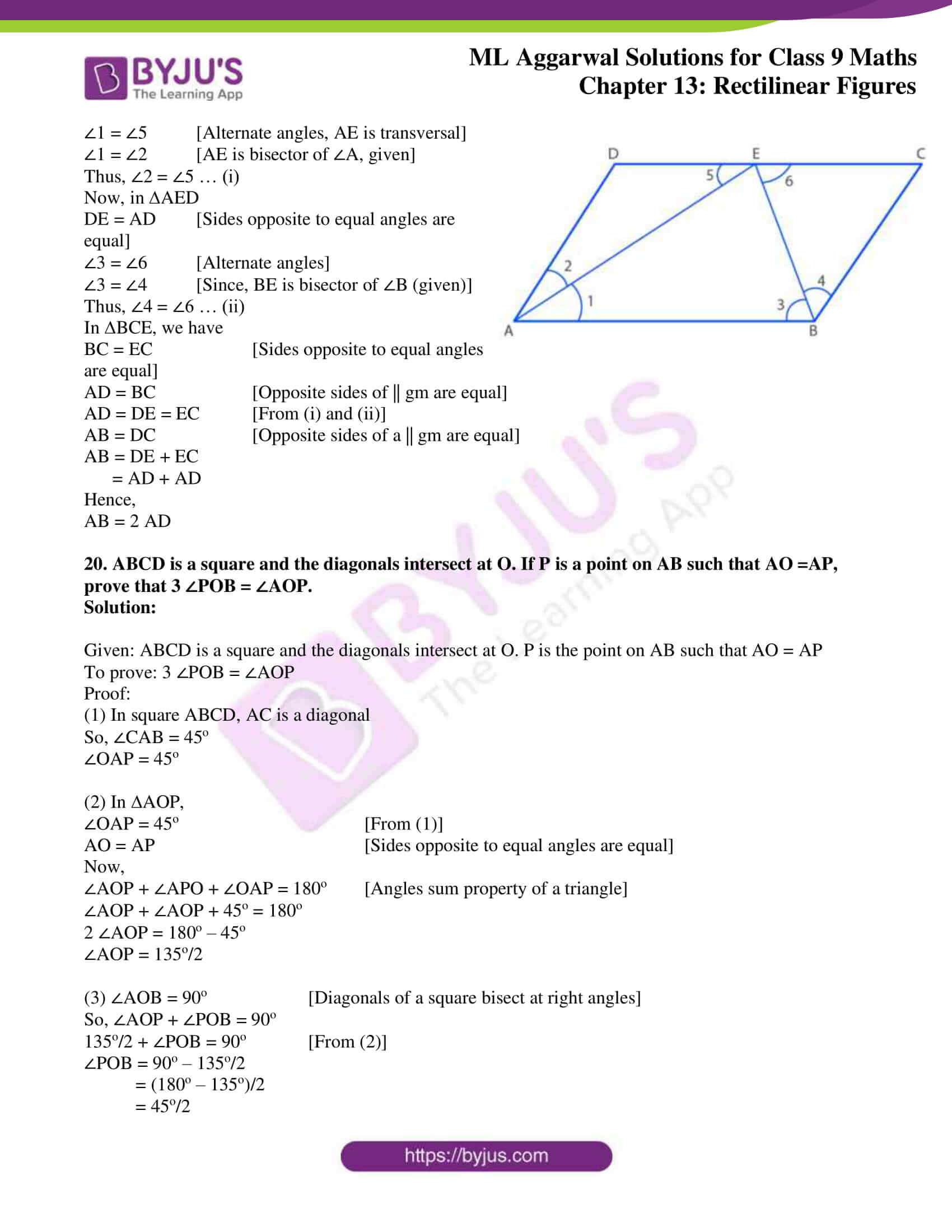 ML Aggarwal Solutions For Class 9 Maths Chapter 13 Rectilinear Figures ML Aggarwal Solutions For Class 9 Maths Chapter 13 Rectilinear Figures