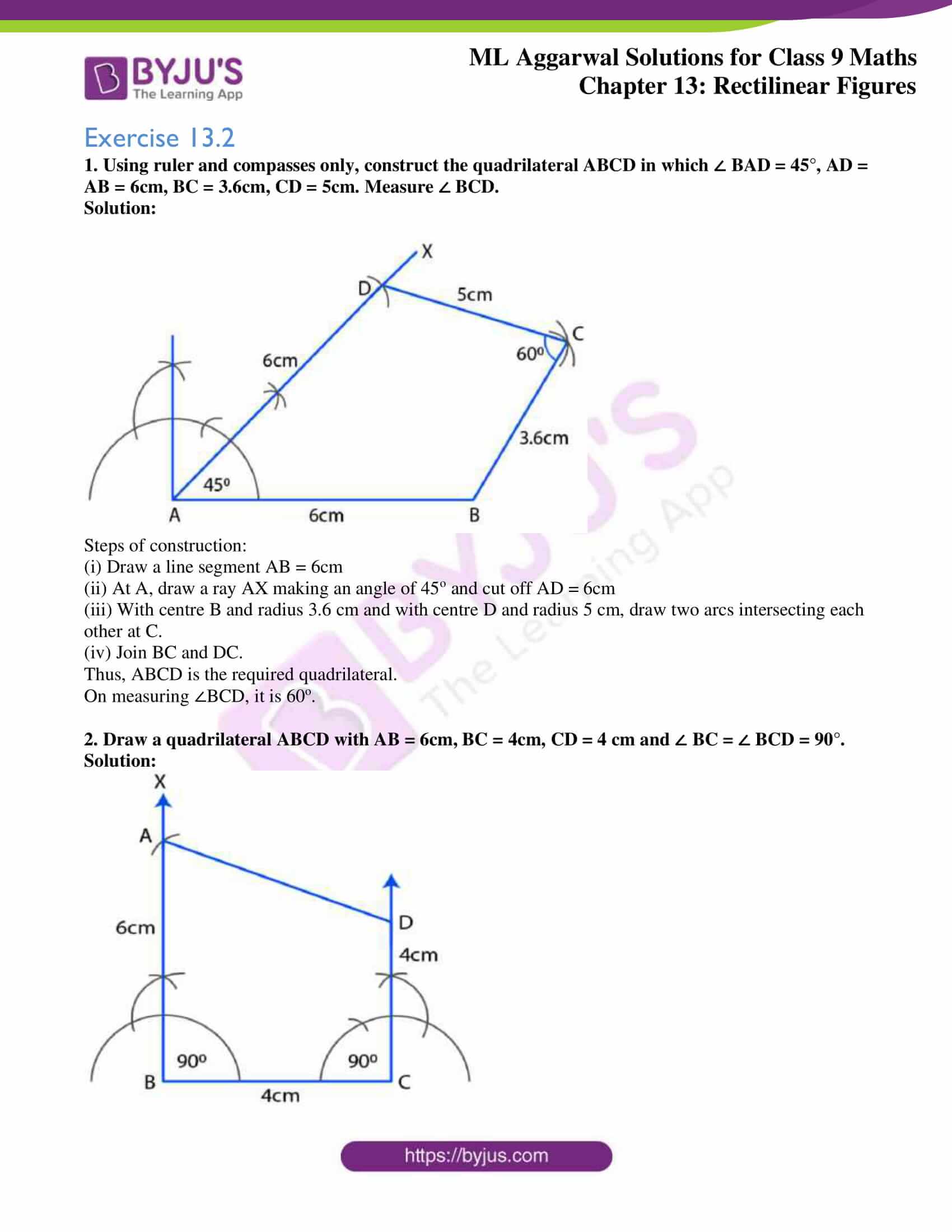 ML Aggarwal Solutions for Class 9 Maths Chapter 13 Rectilinear Figures ...