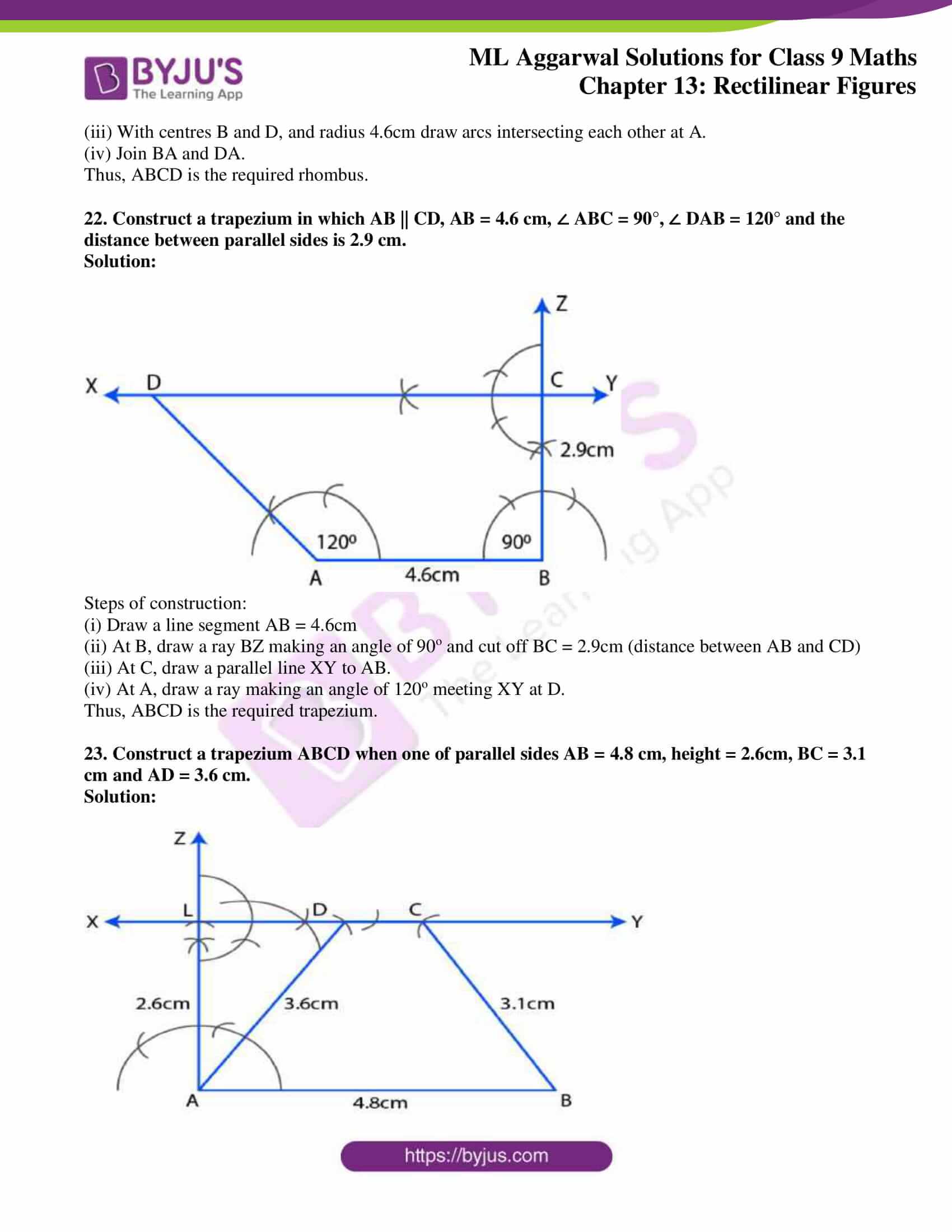 ML Aggarwal Solutions for Class 9 Maths Chapter 13 Rectilinear Figures ...